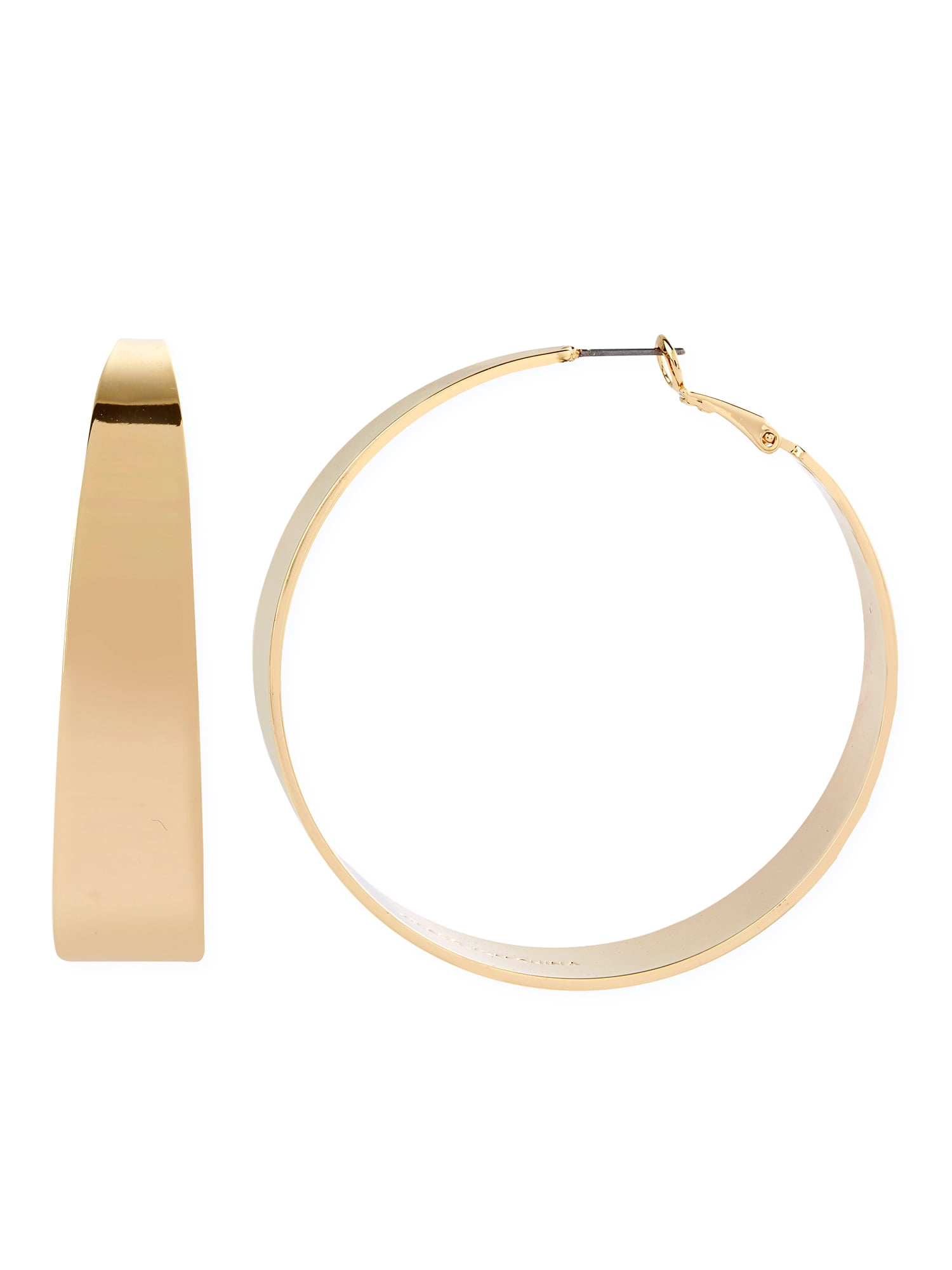 Scoop Women’s Large Hoop Earrings in 14KT Gold Flash Plated Brass ...