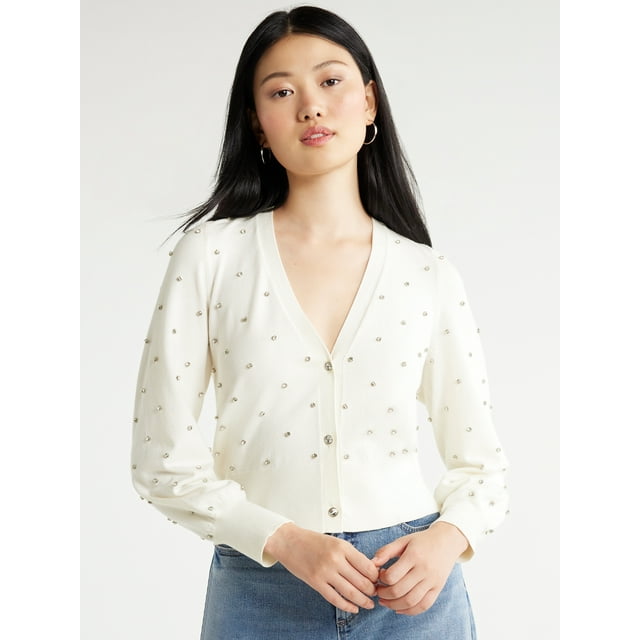 Scoop Women’s Long Sleeve Party Cardigan, Sizes XS-XXL - Walmart.com