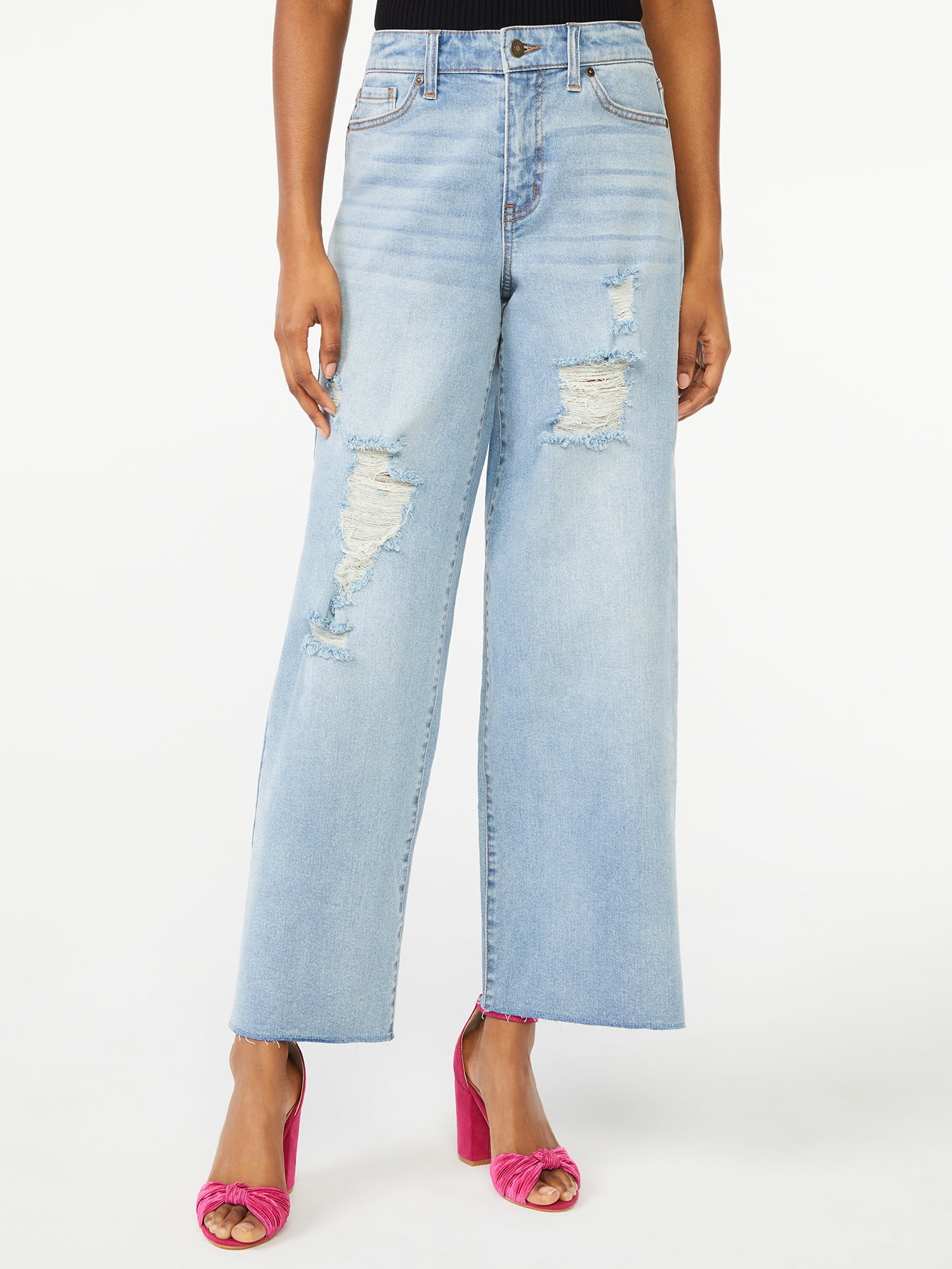 Scoop Women's Marietta Cropped Wide Leg Jeans - Walmart.com Scoop Women's Marietta Cropped Wide Leg Jeans - Walmart.com