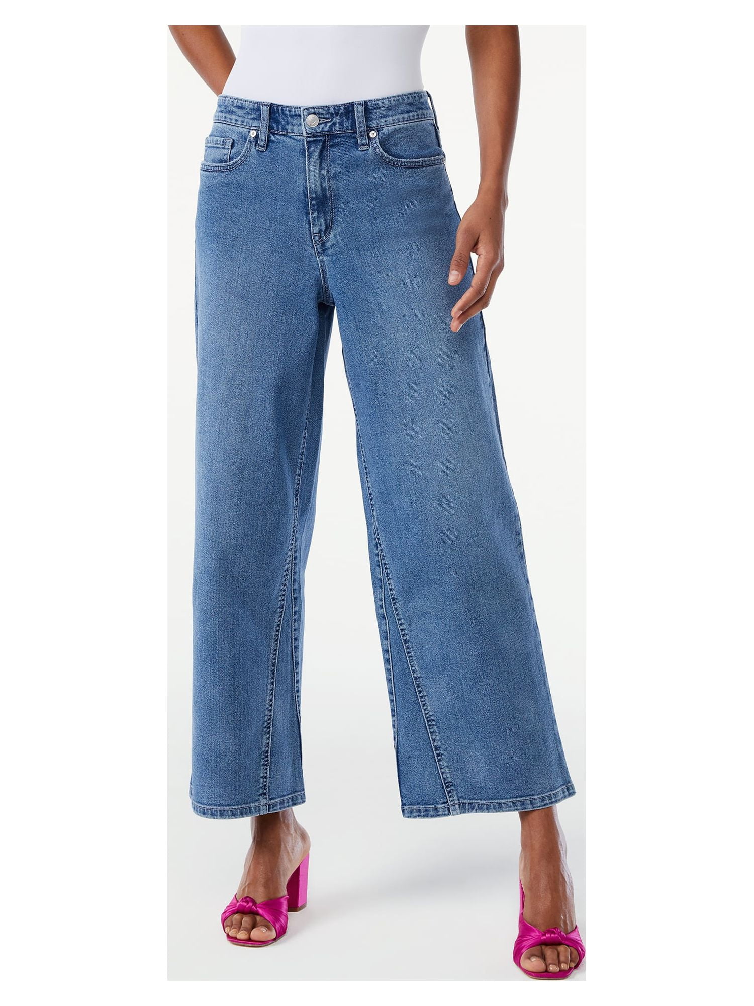 Scoop Women's Marietta Cropped Wide Leg Jeans - Walmart.com Scoop Women's Marietta Cropped Wide Leg Jeans - Walmart.com