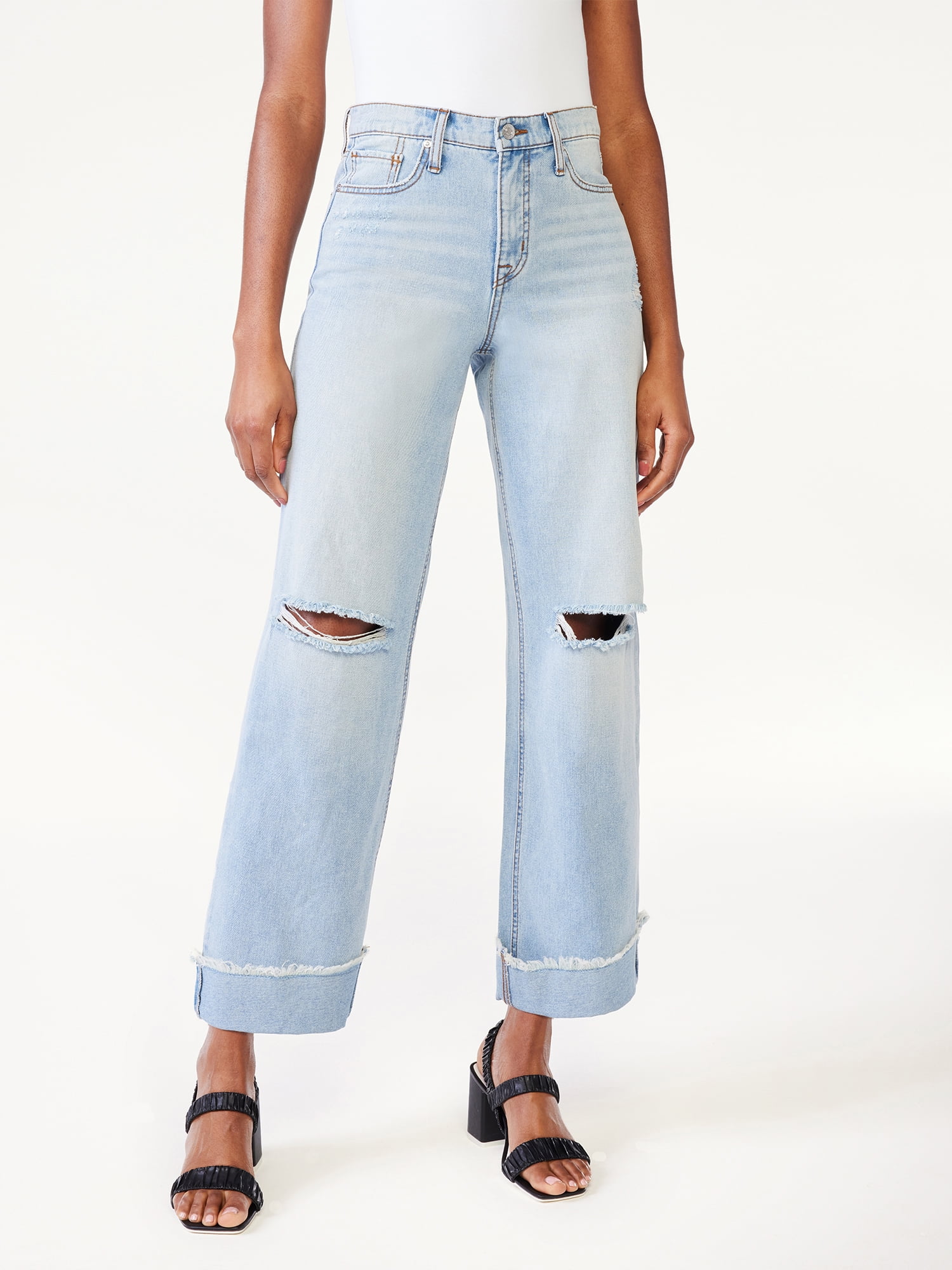 Scoop Women's Marietta Wide Leg Cropped Jeans - Walmart.com Scoop Women's Marietta Wide Leg Cropped Jeans - Walmart.com