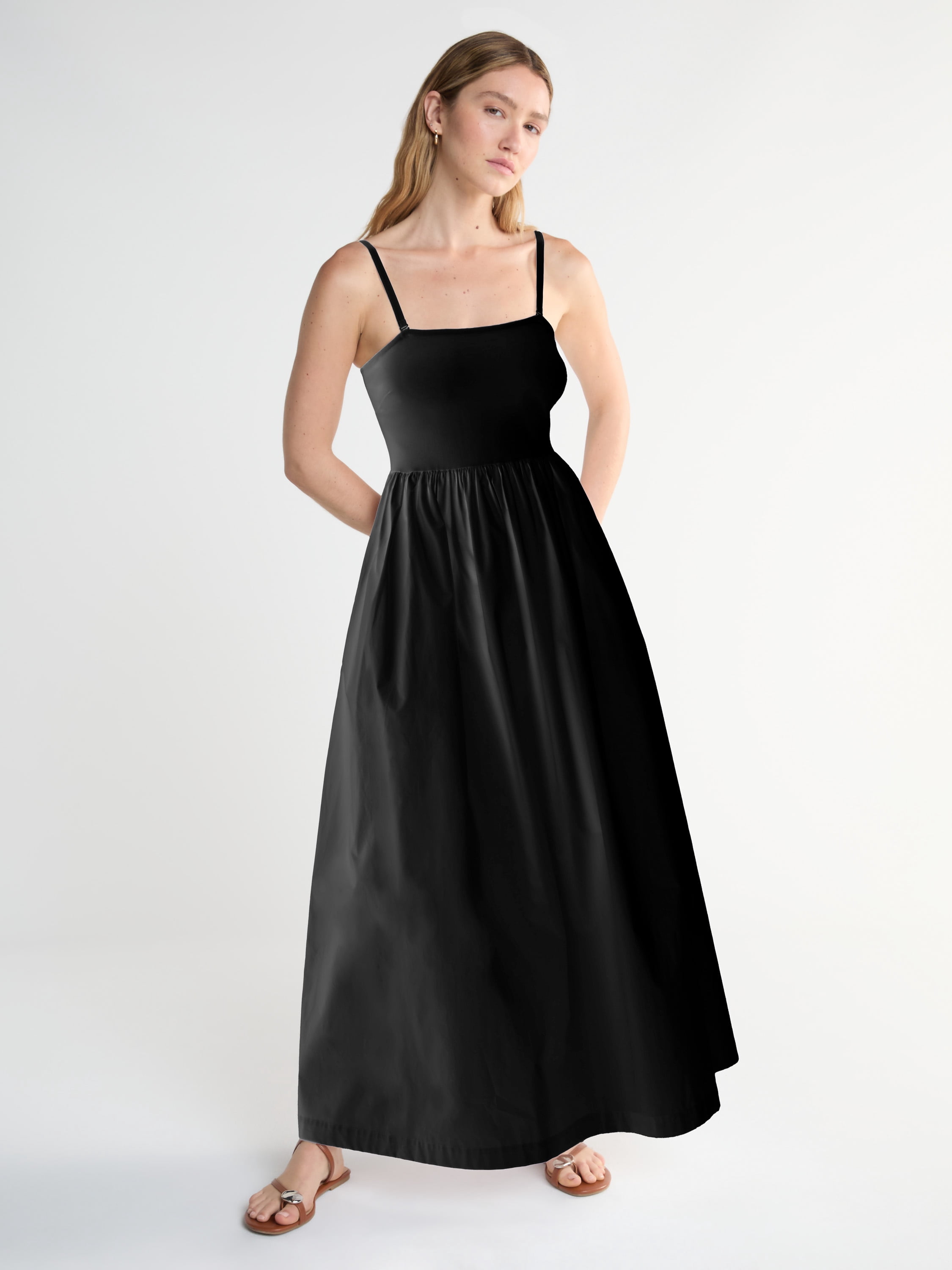Scoop Women’s Mixed Fabric Maxi Dress, Sizes XS-XXL - Walmart.com