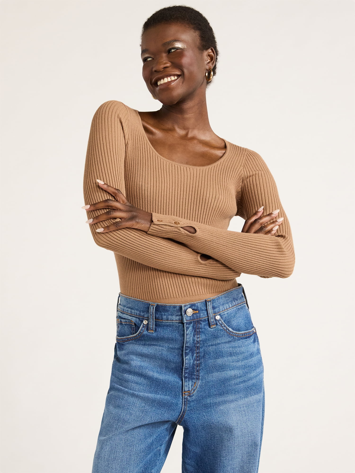 Scoop Women's Scoop Neck Bodysuit, Size XL - Walmart.com