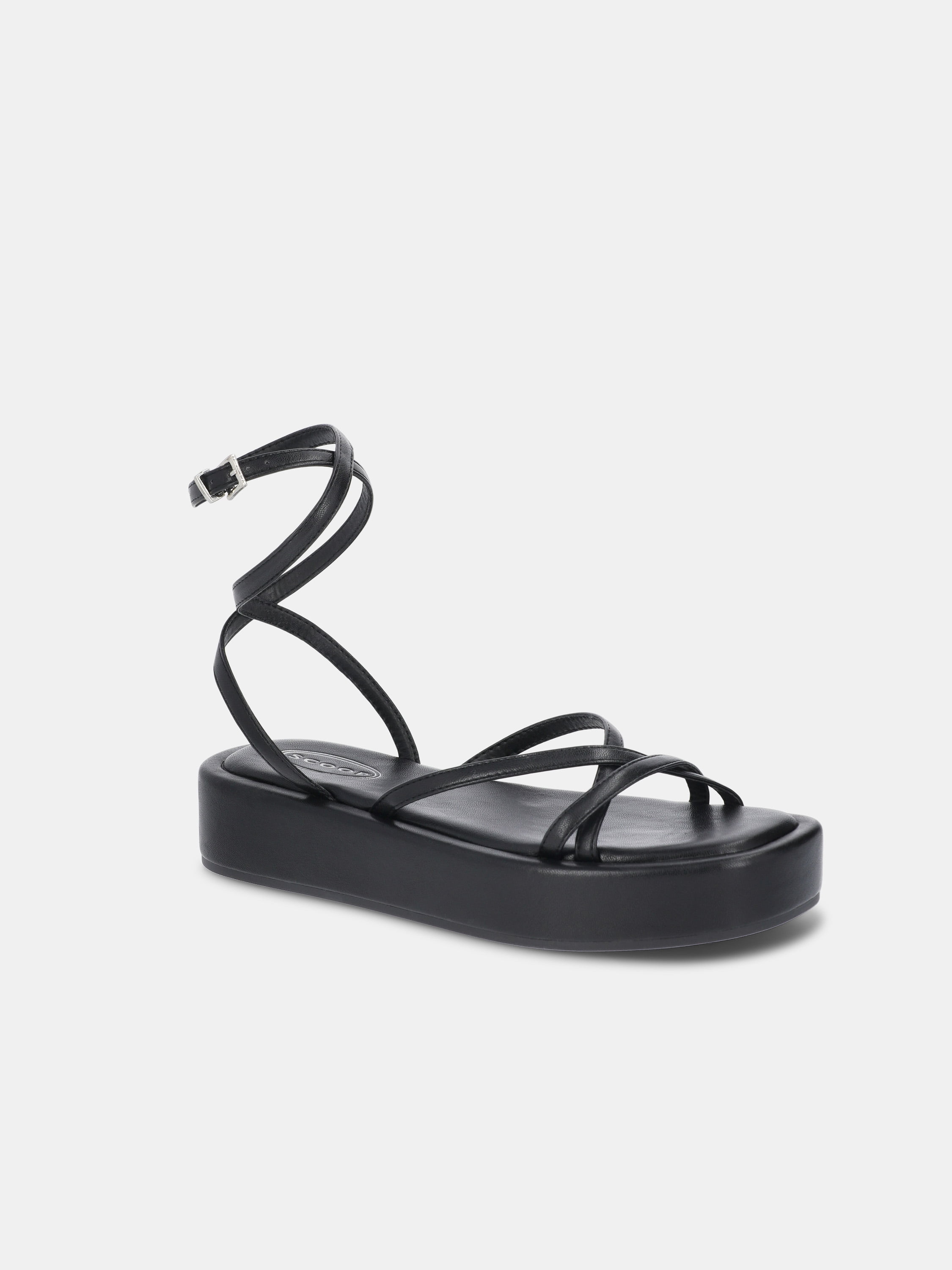 Scoop Women's Platform Strappy Sandals with Adjustable Strap - Walmart.com