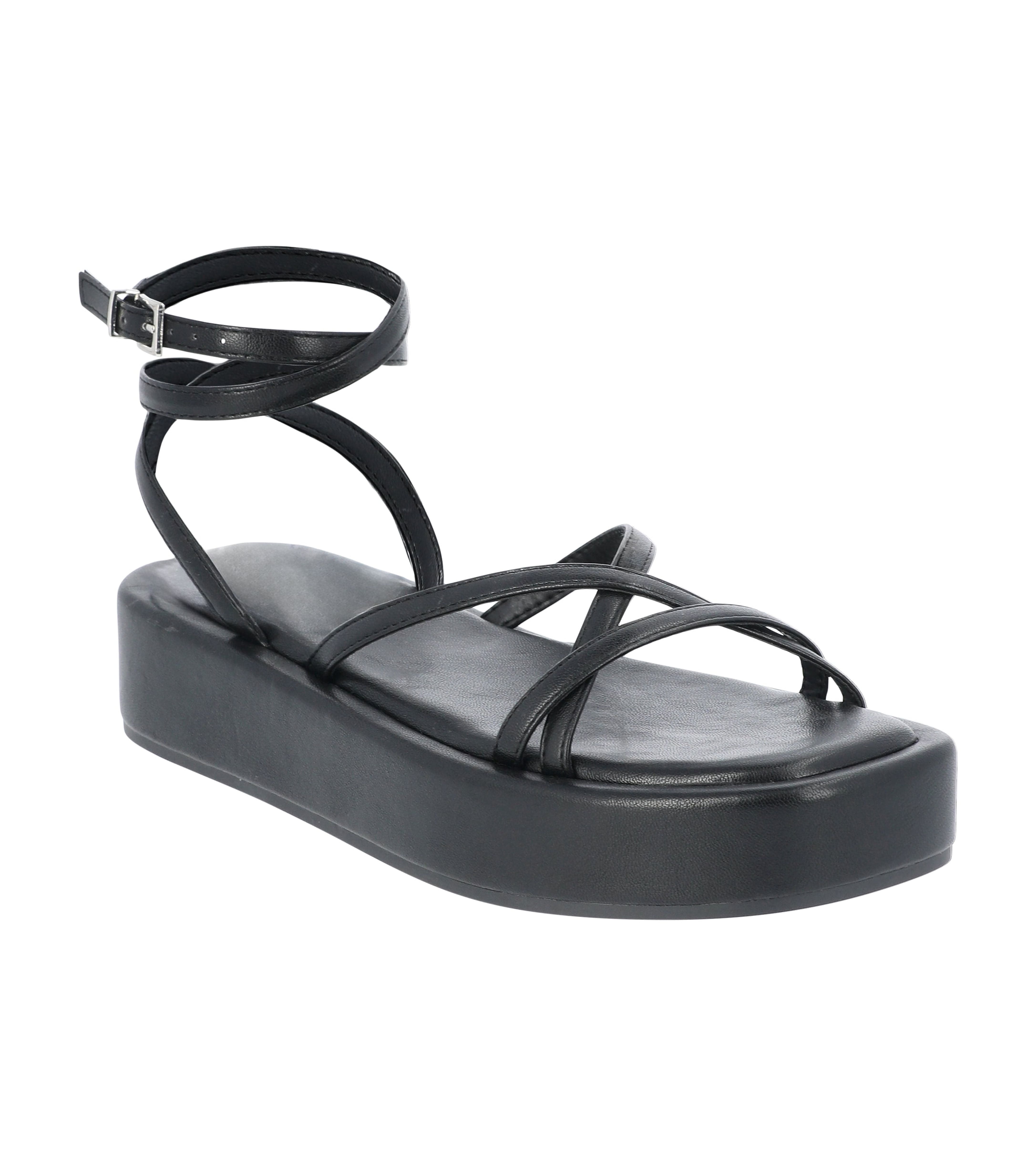 Scoop Women's Platform Strappy Sandals with Adjustable Strap - Walmart.com