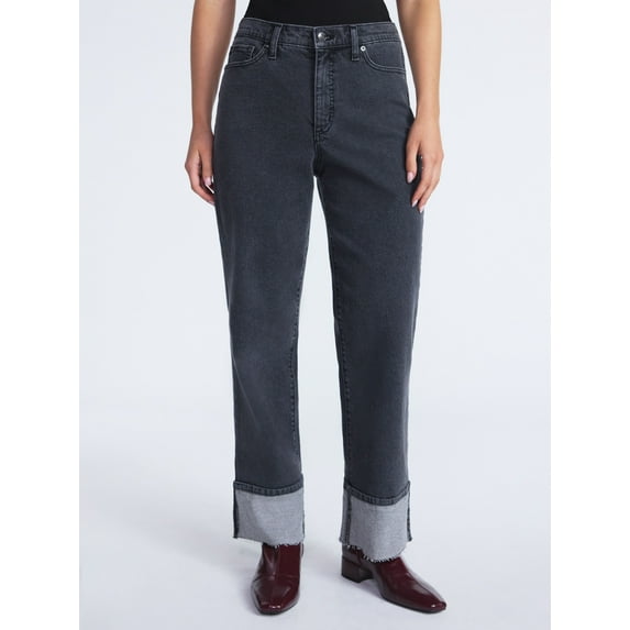 Scoop Women's and Women's Plus Benton Cuffed Ankle Jeans, 25", 27", and ...