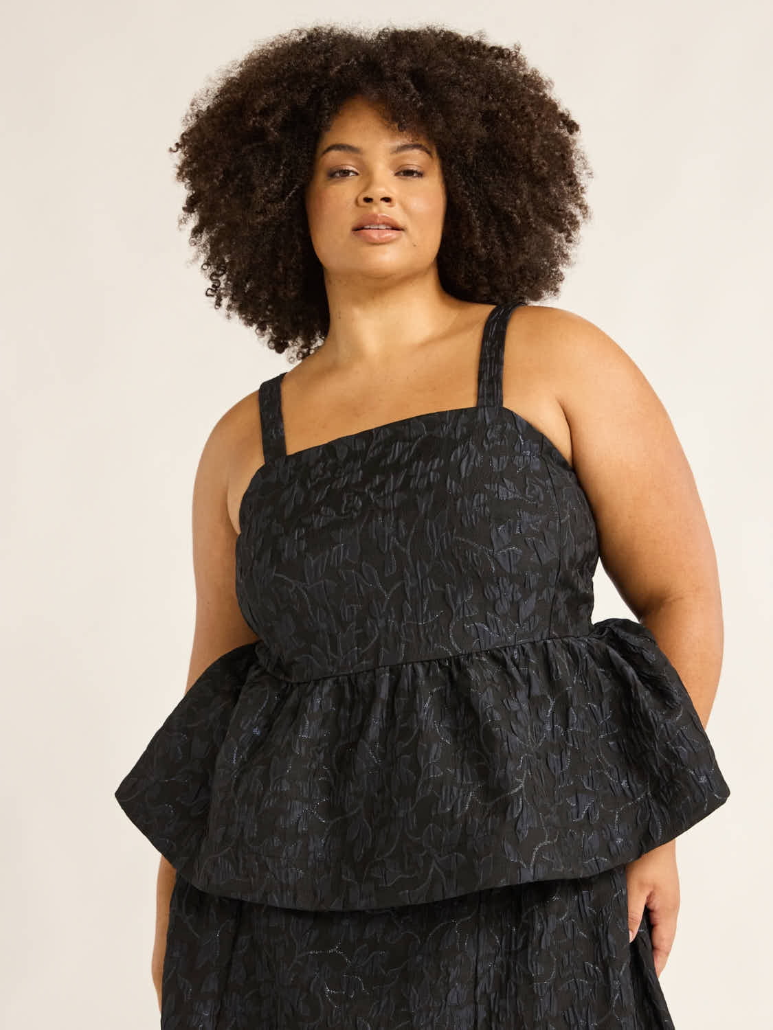 Scoop Women's and Women's Plus Jacquard Peplum Top, Sizes XS-4X ...