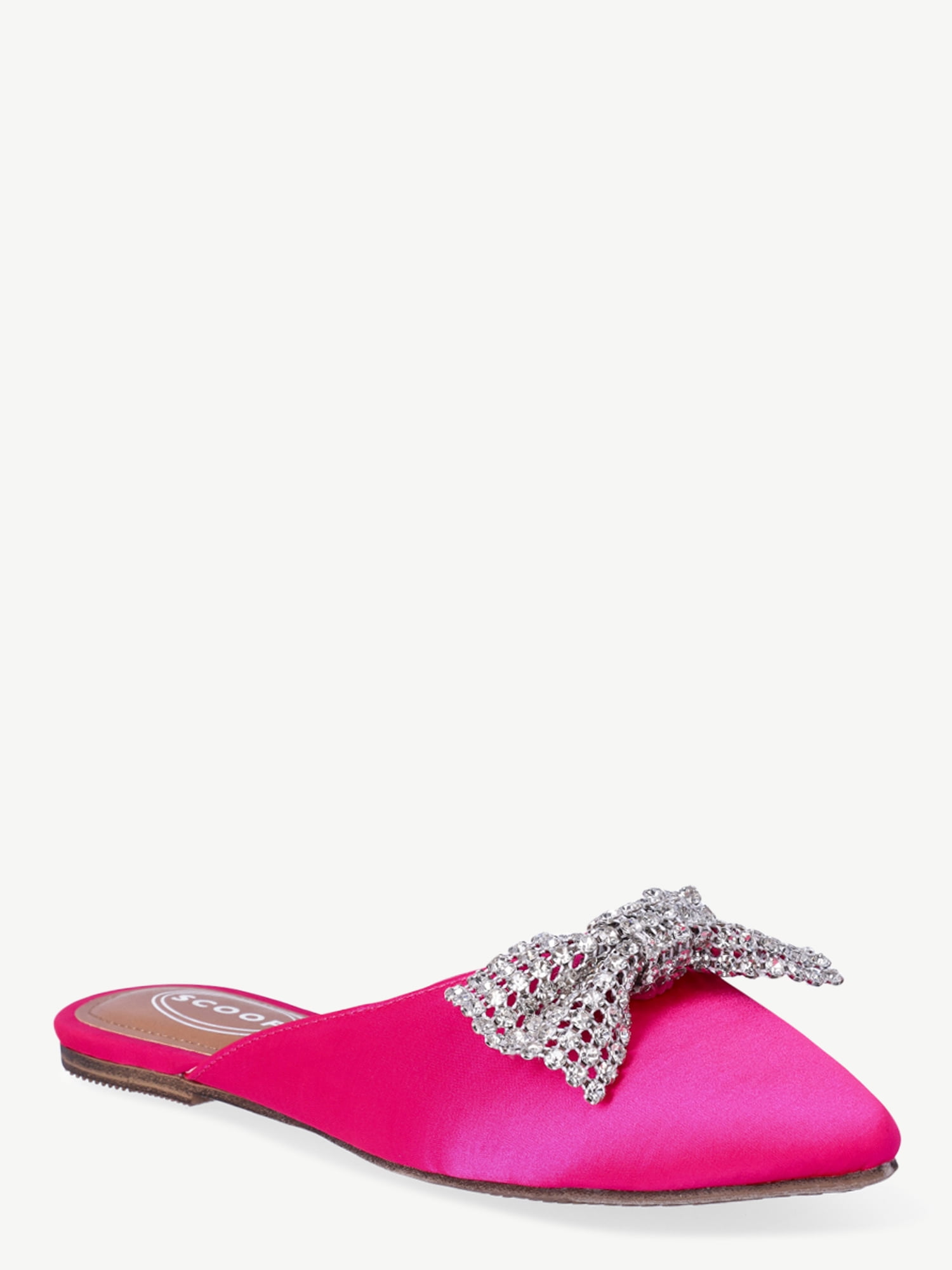 Scoop Women’s Point Toe Slingback Mules with Bow - Walmart.com