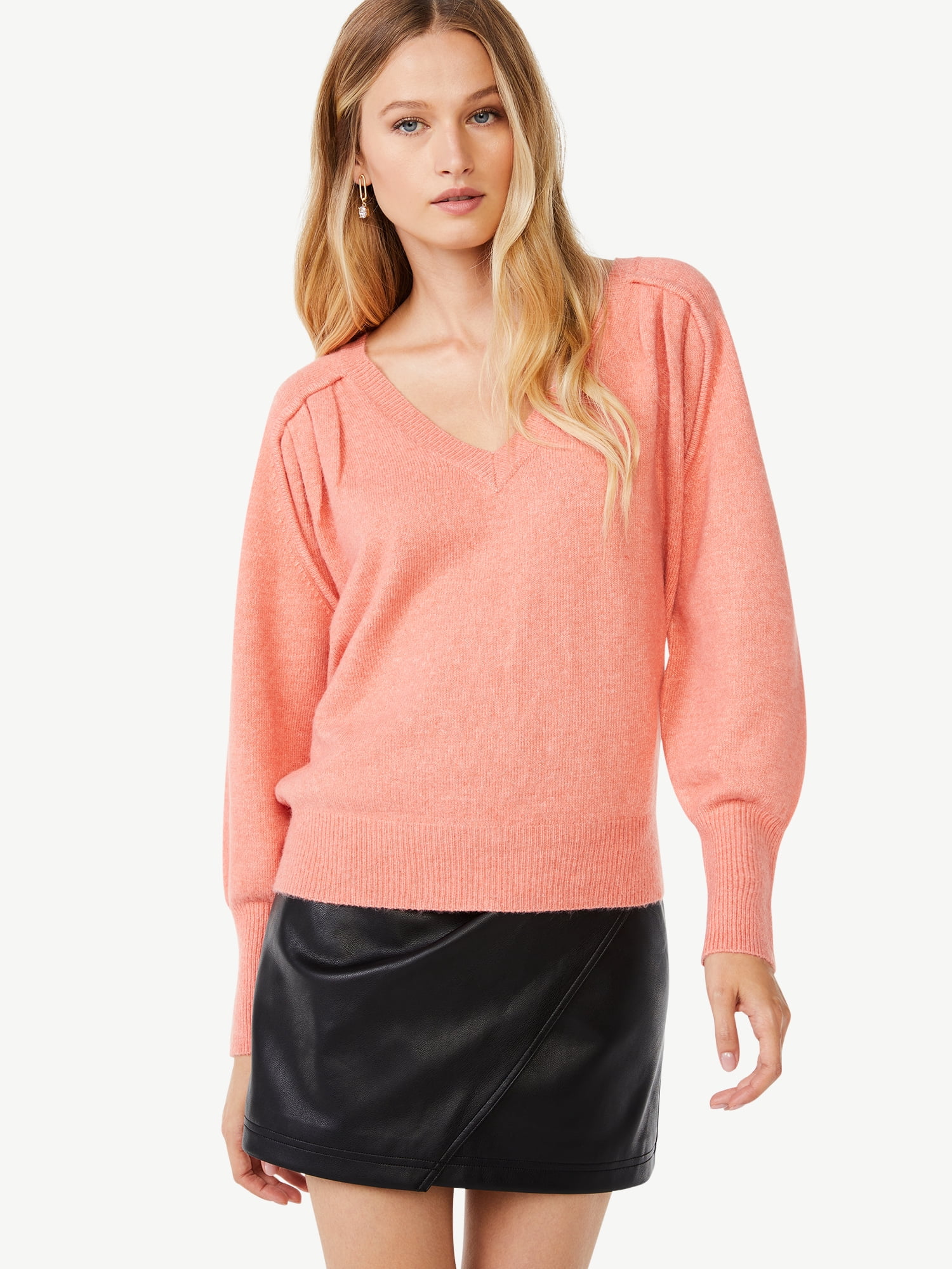 Scoop Women's Pullover Puff Sleeve Sweater - Walmart.com