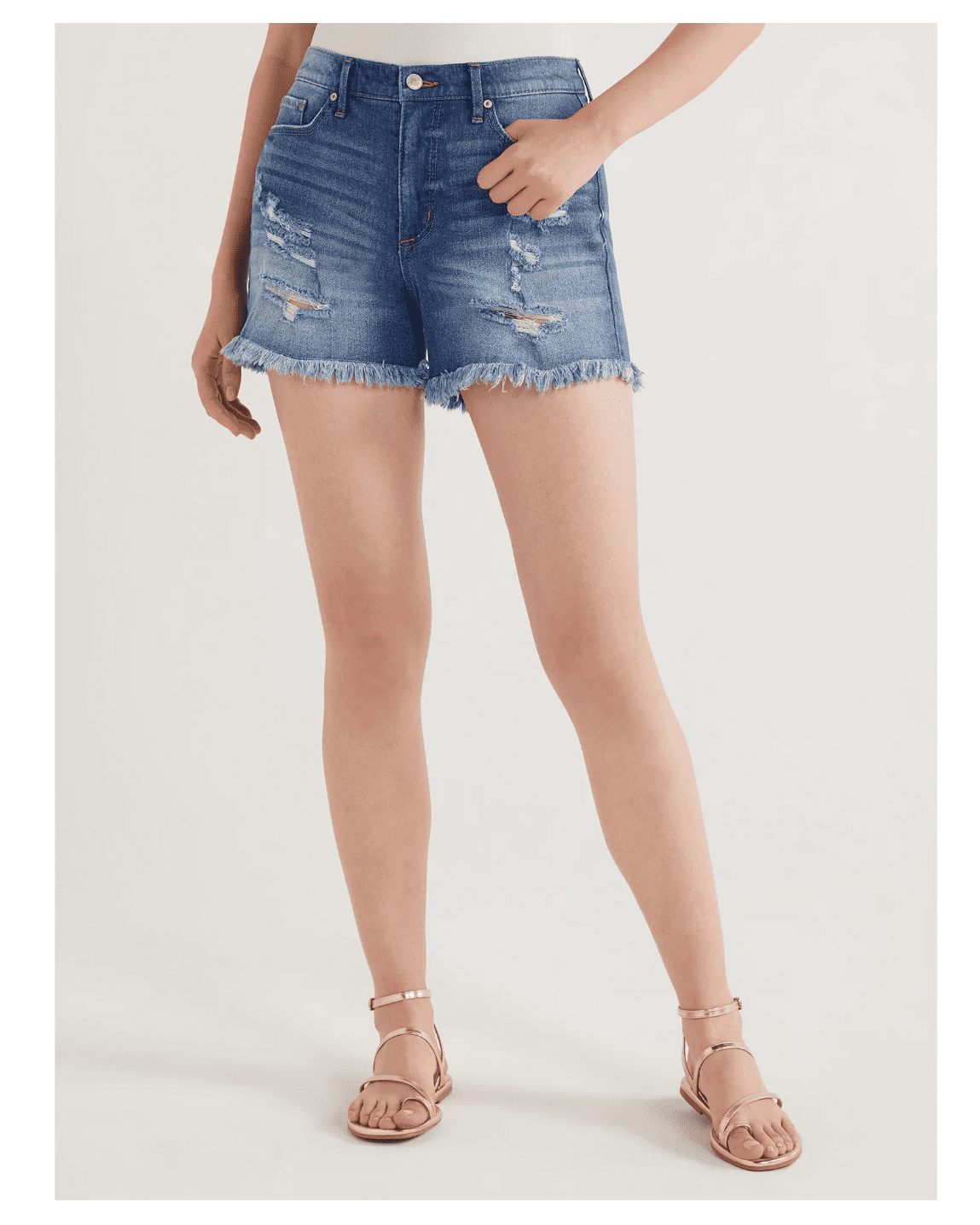 Scoop Women's Retro Boyfriend High Rise Jean Shorts, Sizes 0-18 ...