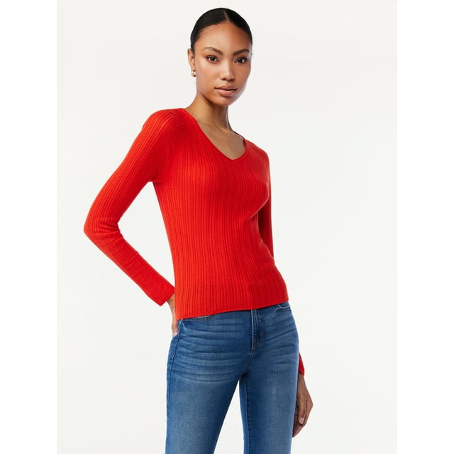 Scoop Women's Ribbed Sweater - Walmart.com