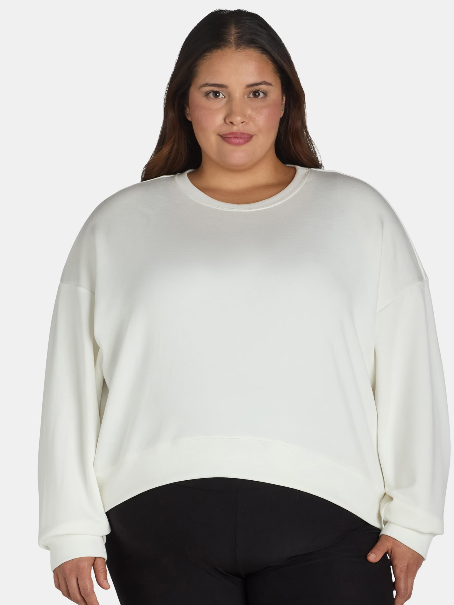 Scoop Women's and Women's Plus Ultimate ScubaKnit Cropped Sweatshirt ...