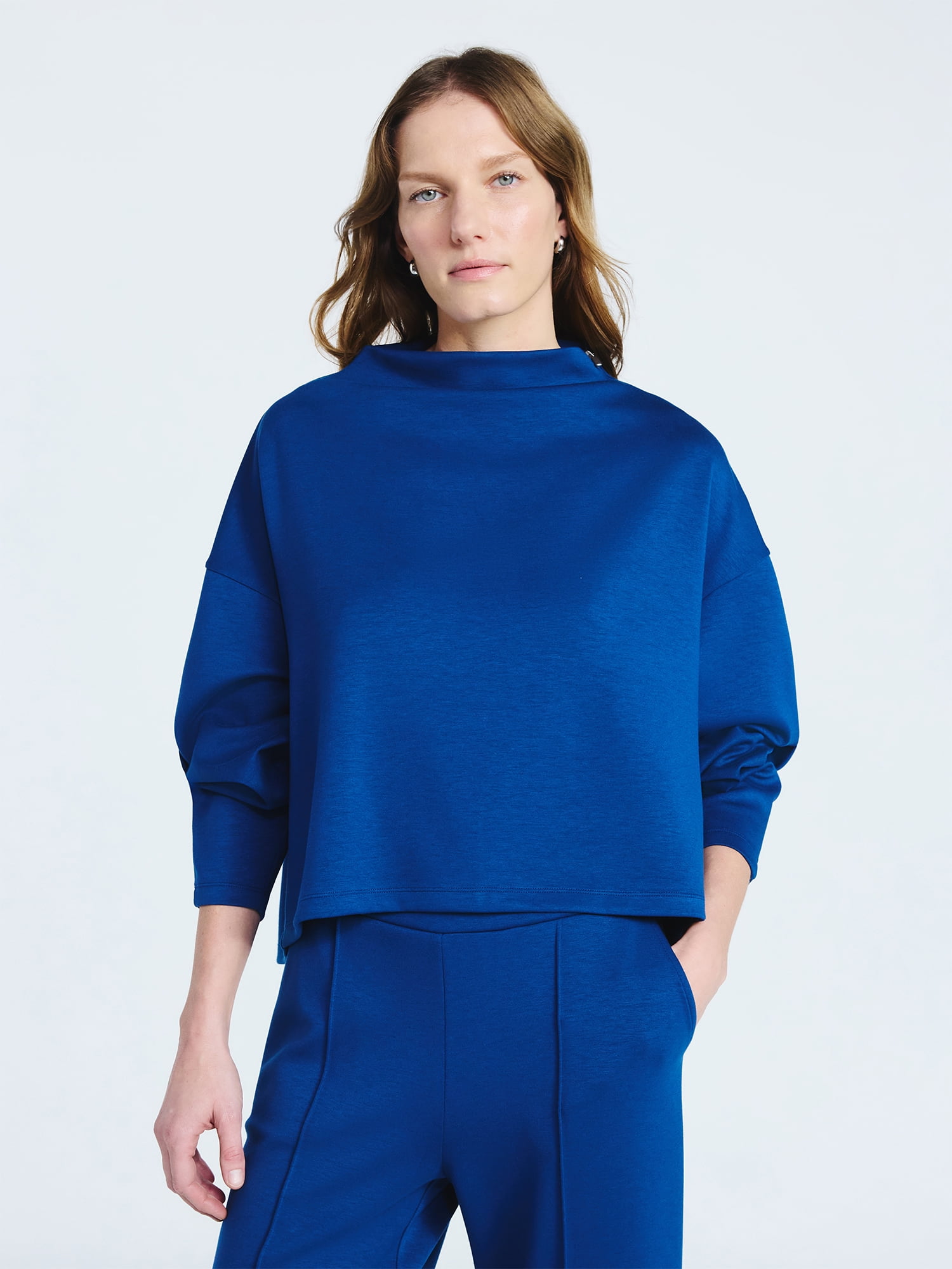 Scoop Women's New Scubaknit Zip Neck Top, Sizes XS-XXL - Walmart.com