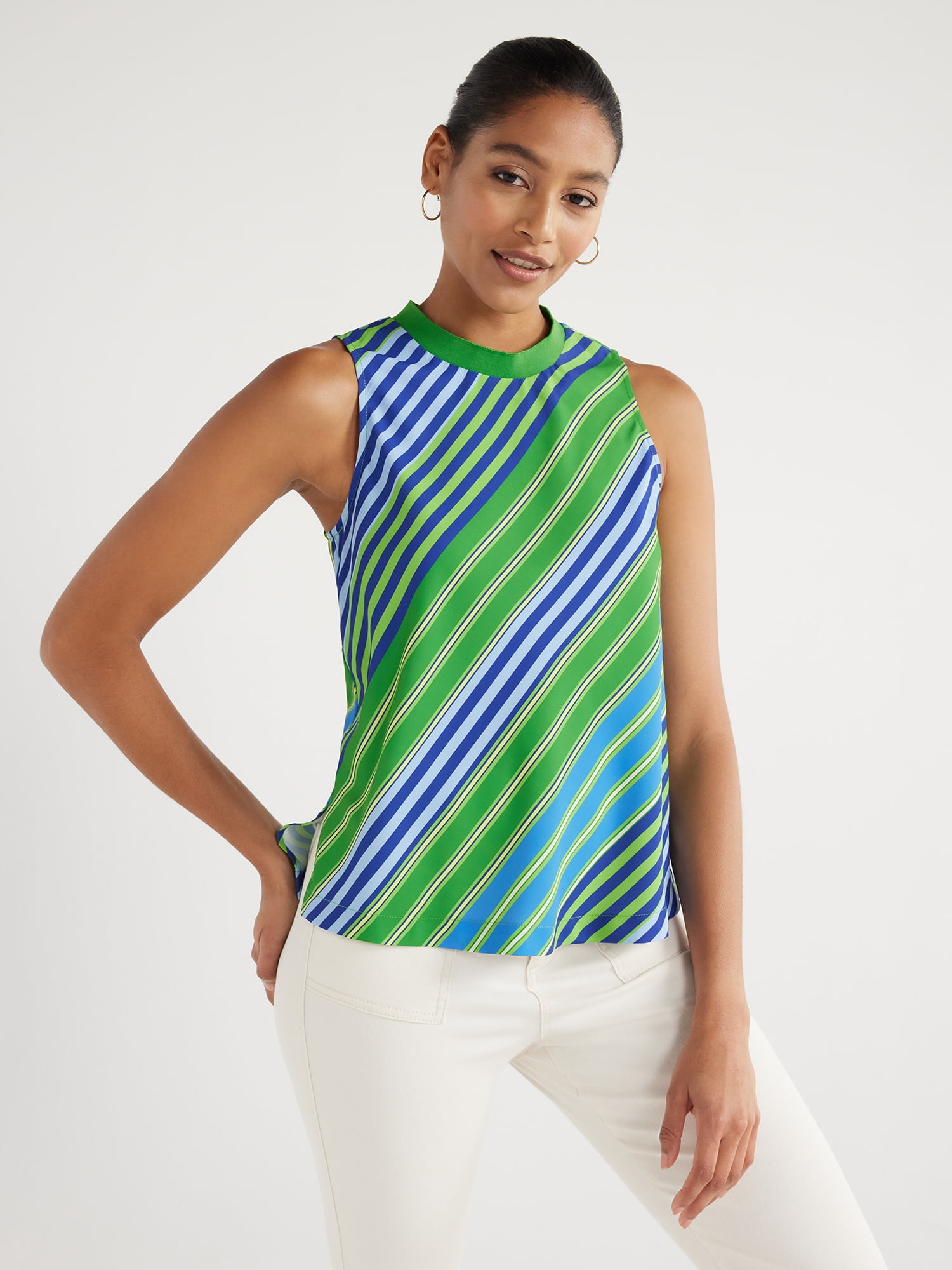 Scoop women's Hi-Low Sleeveless Top - Chic Style - Walmart.com