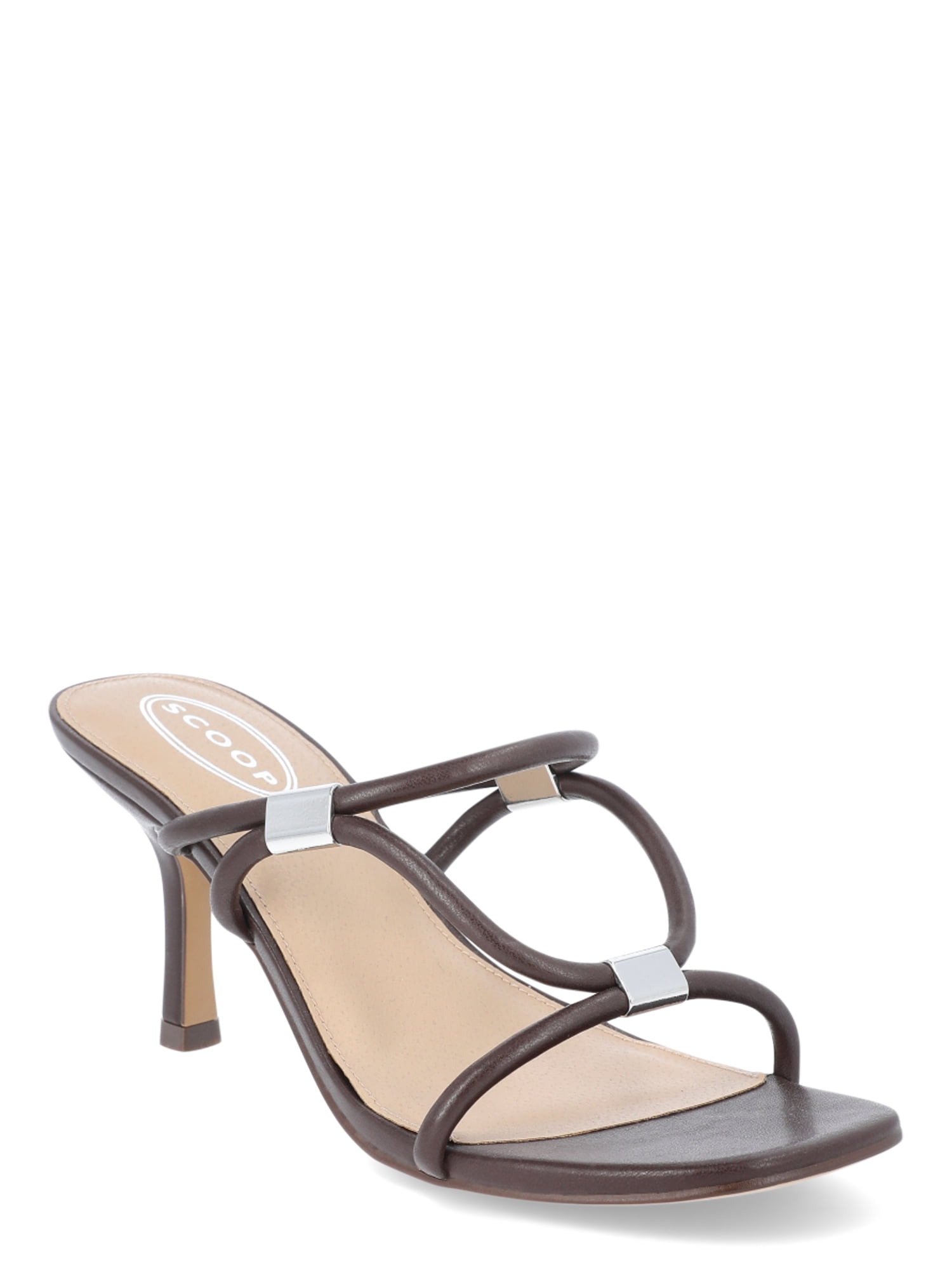 Scoop Women’s Stiletto Hardware Open Toed Heels, Sizes 6-11 - Walmart.com