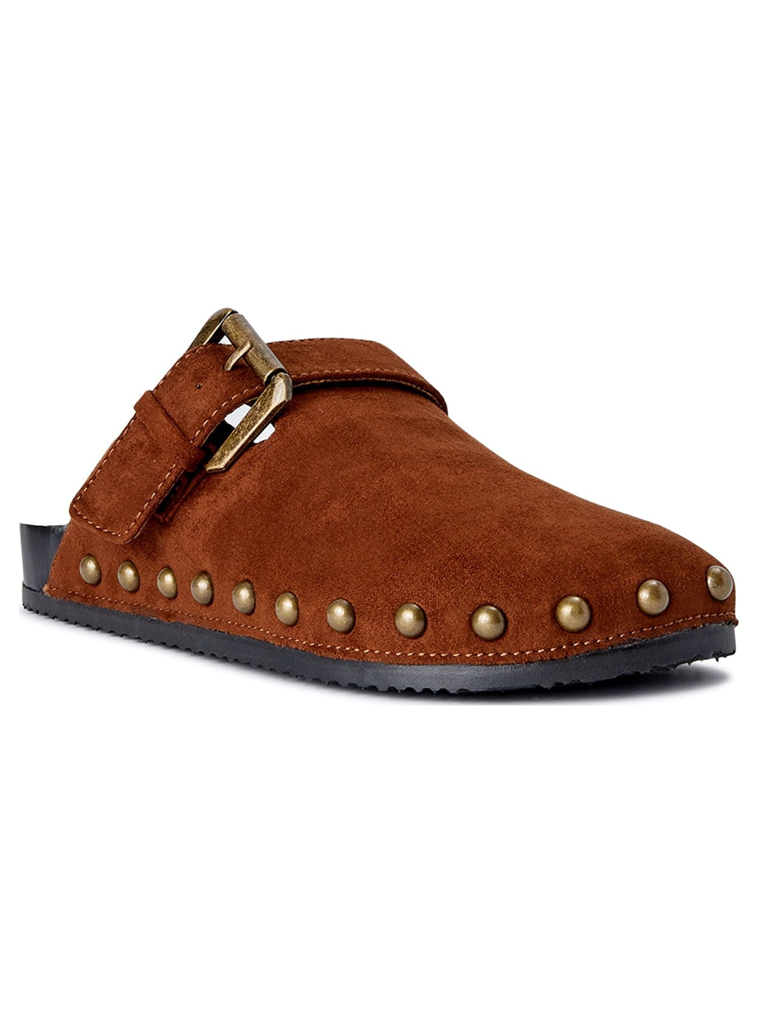 Scoop Women's Studded Faux Shearling Clogs with Faux Fur Lining - Comfy ...