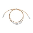 Scoop Women’s Tan Adjustable Cord Bracelet with Curved Silver-Tone Bar ...