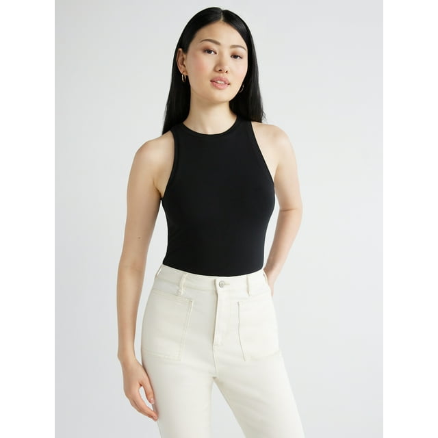 Scoop Women’s Ultimate Cotton Jersey Fitted High Neck Baby Tank Top ...