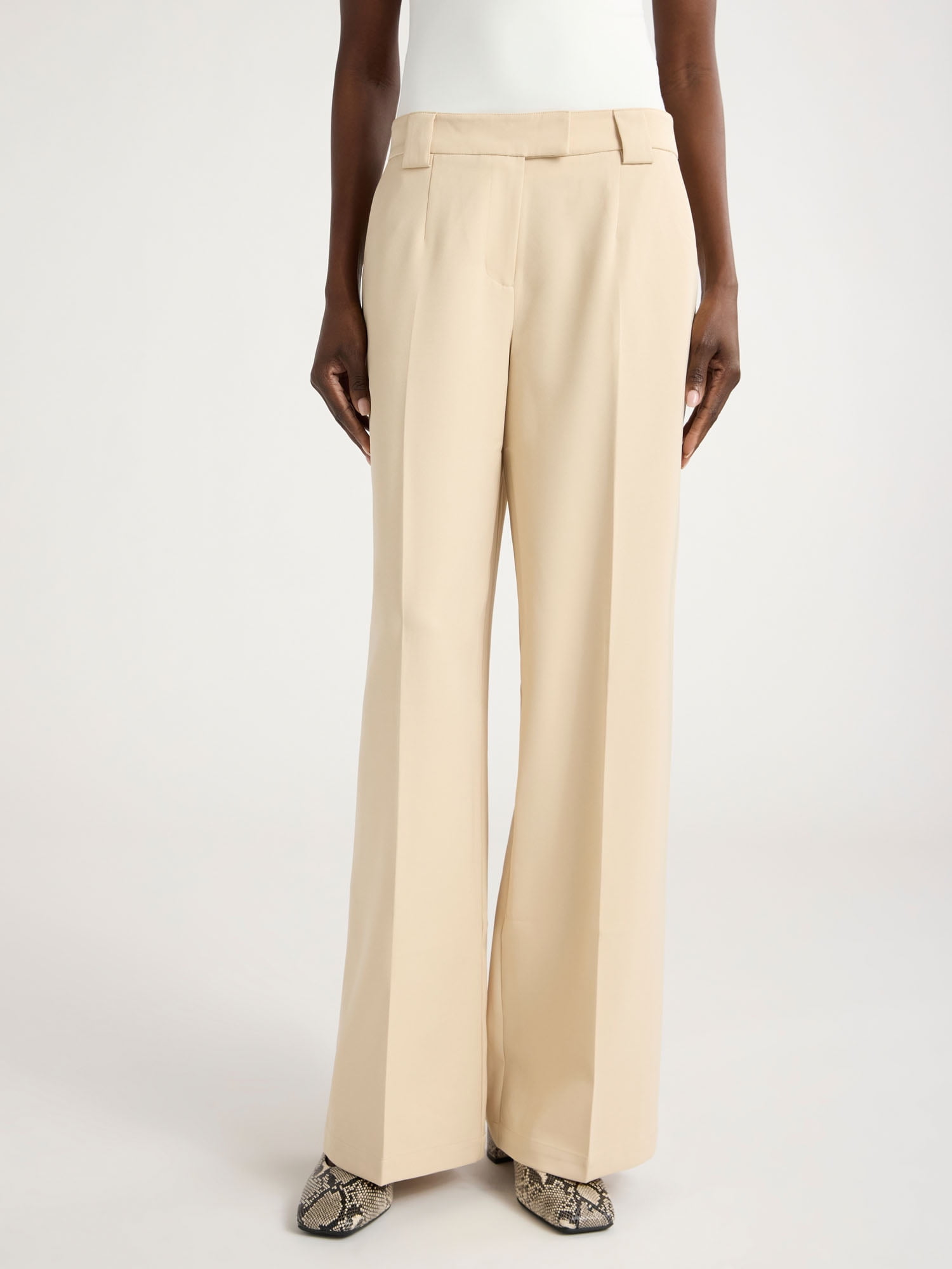 Scoop Women’s and Women's Plus Ultimate Crepe Wide Leg Trousers, 32.5 ...