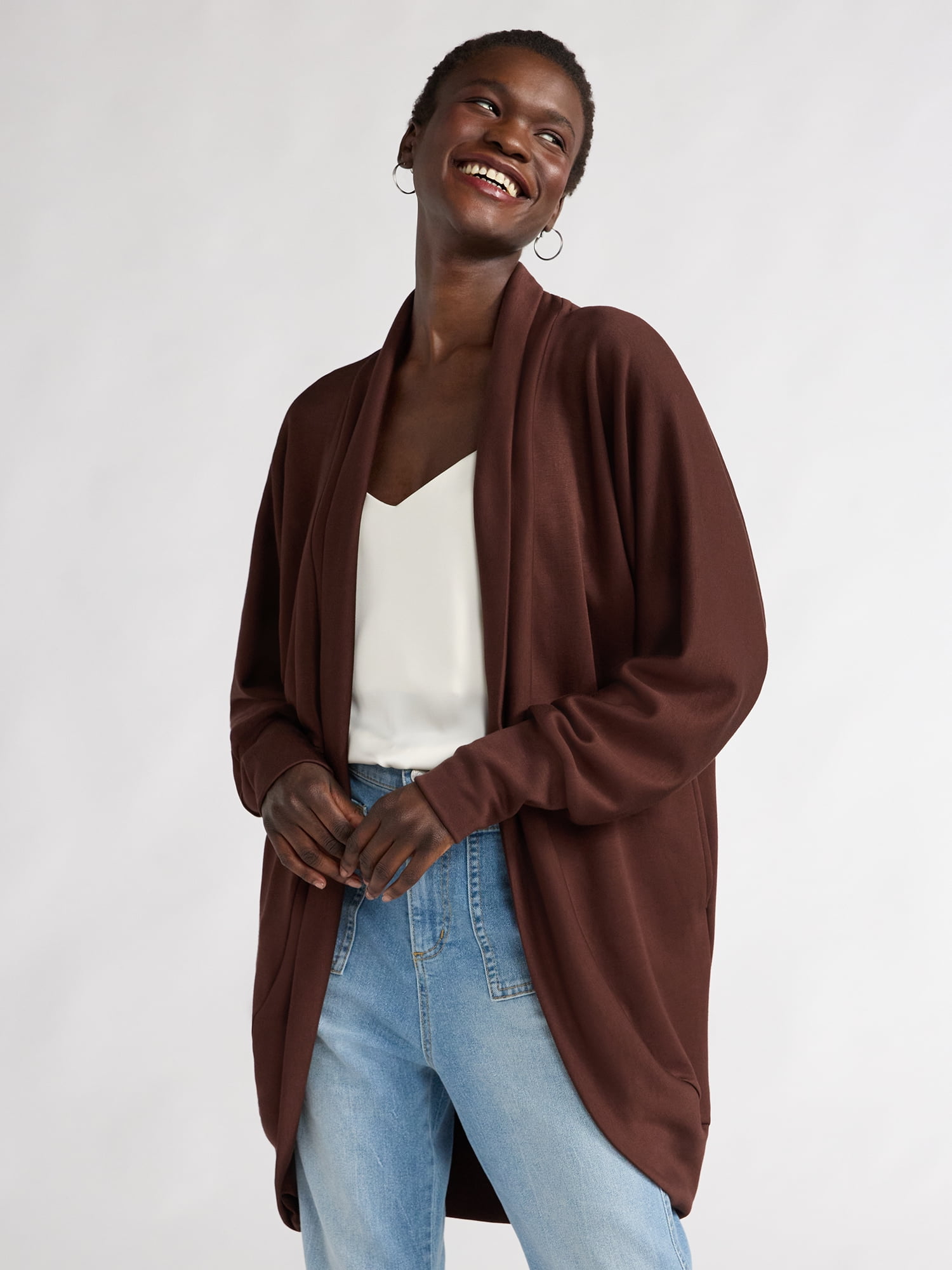 Scoop Women's Lightweight ScubaKnit Cardigan, XS-XXL, Polyester/Rayon ...