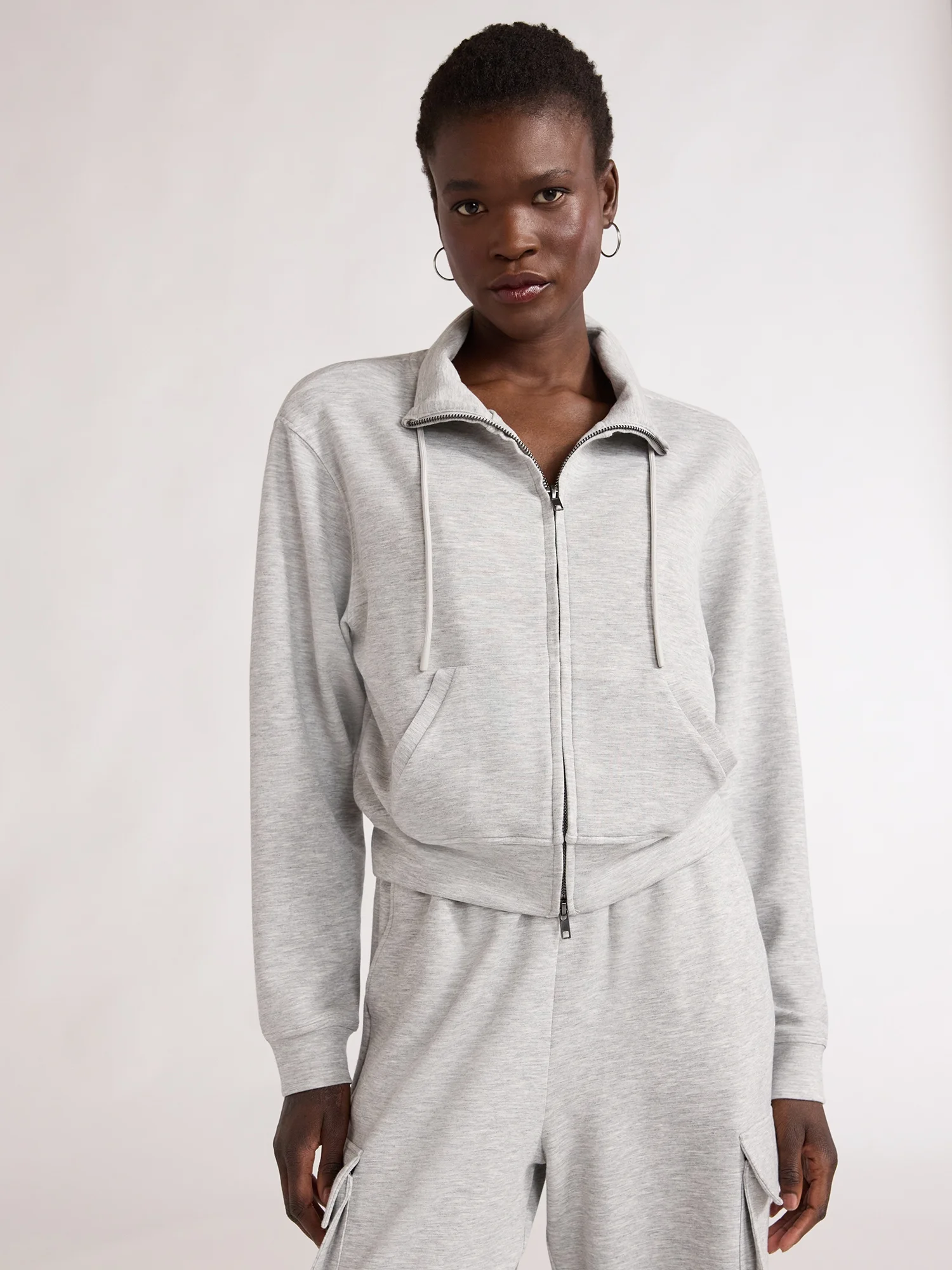 Scoop Women’s Ultimate Scubaknit Funnel Neck Zip Sweatshirt, Sizes XS ...