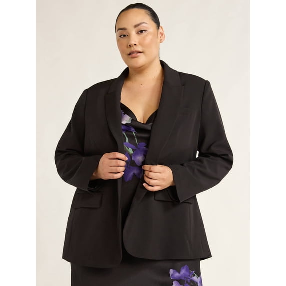 Scoop Women's Ultimate Crepe One Button Blazer XS-4X - Fashionable ...