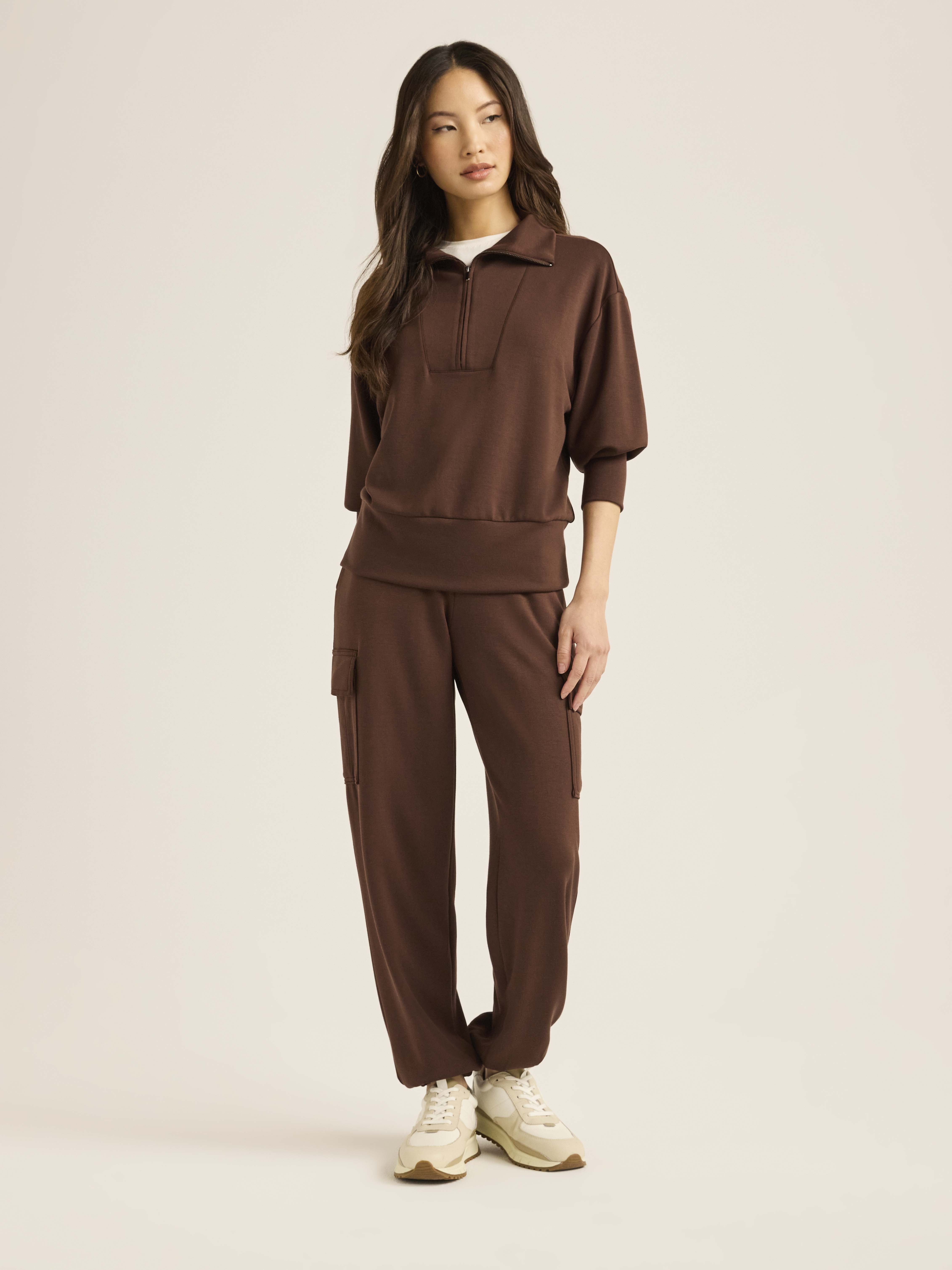 Scoop Women’s & Women's Plus Ultimate ScubaKnit Half Zip Sweatshirt ...