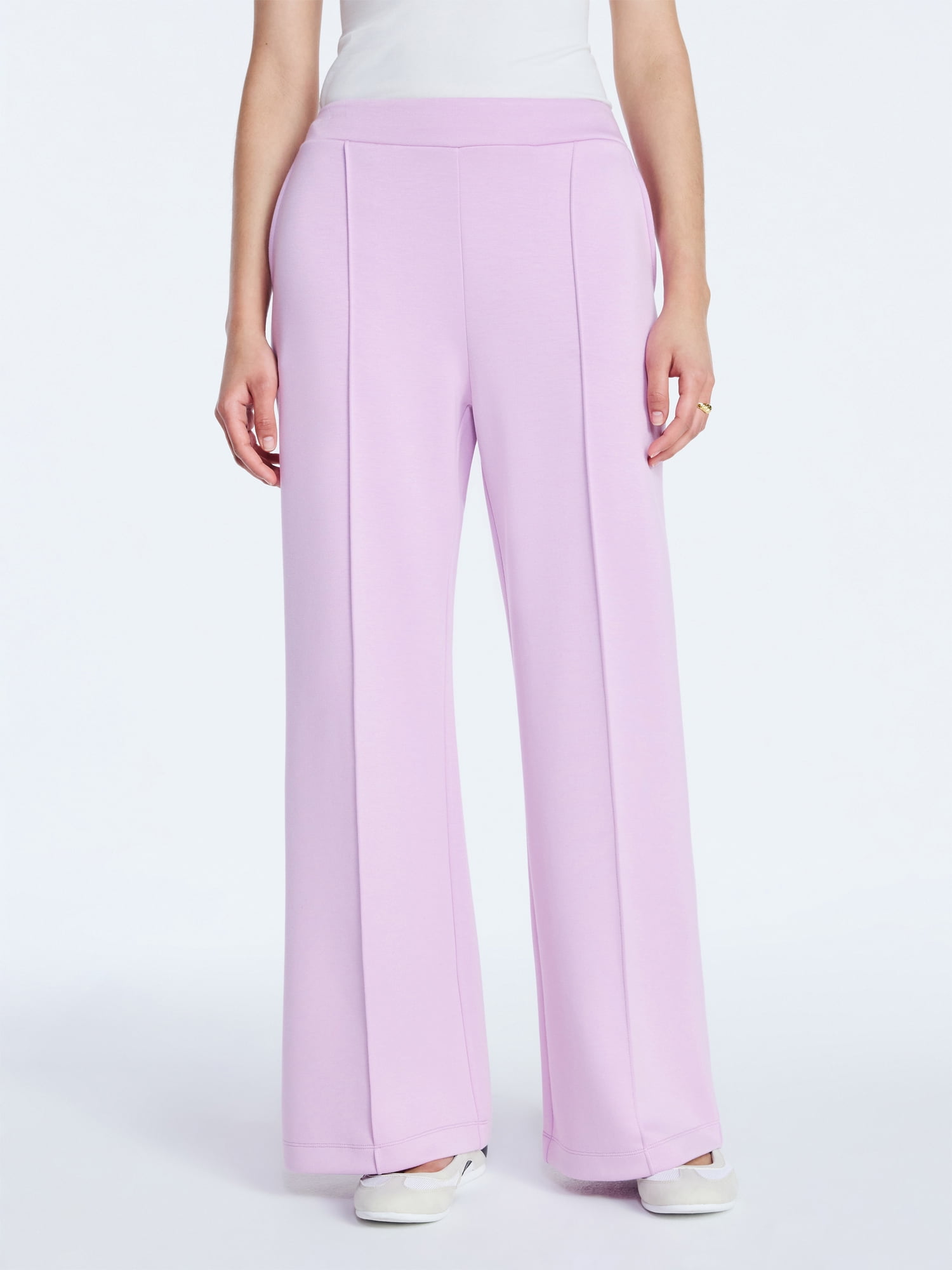 Scoop Women's and Women's Plus New Scubaknit Seamed Sweatpants, Regular ...