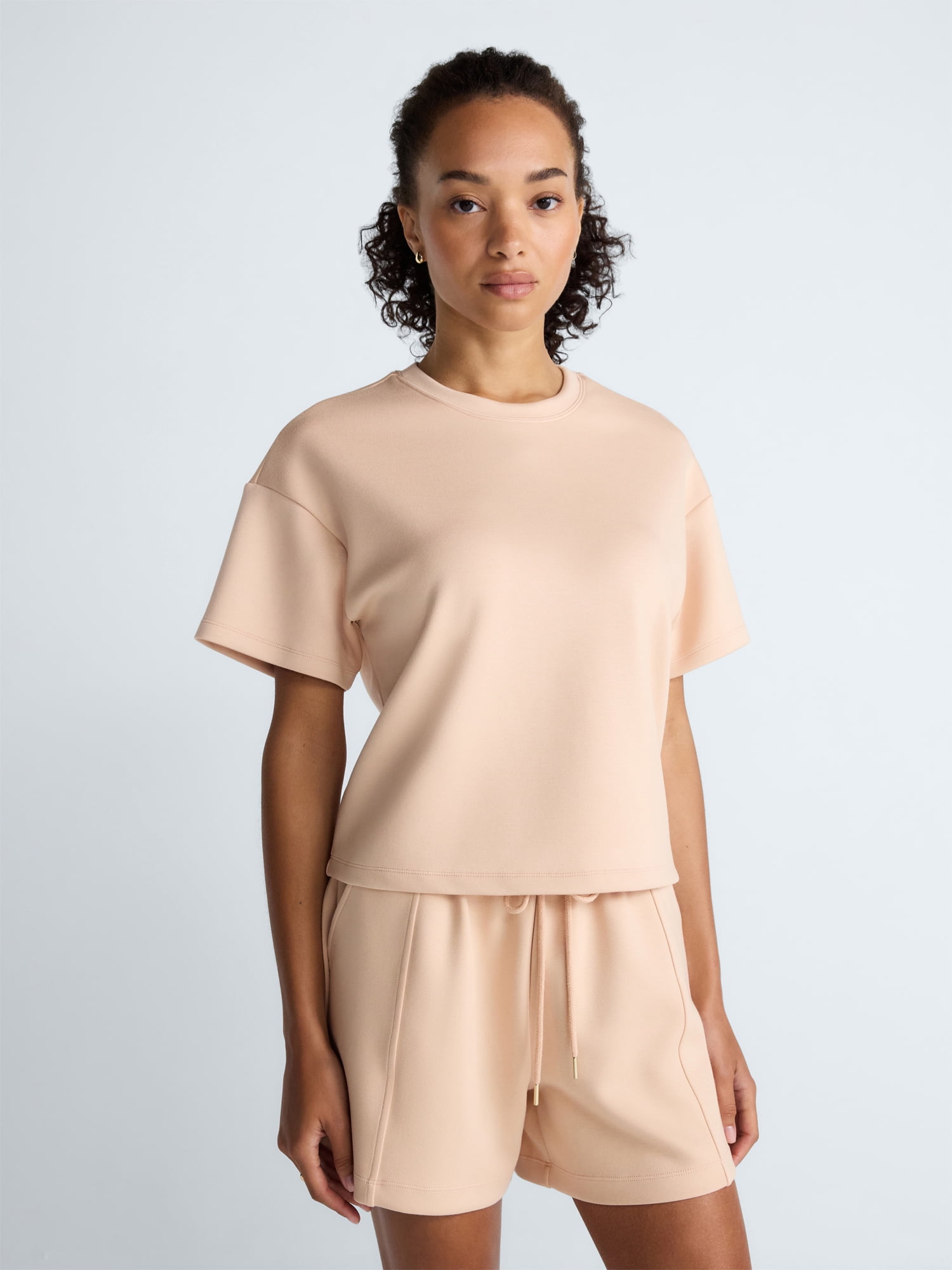 Scoop Women's and Women's Plus Scubaknit Tee with Short Sleeves, Sizes ...