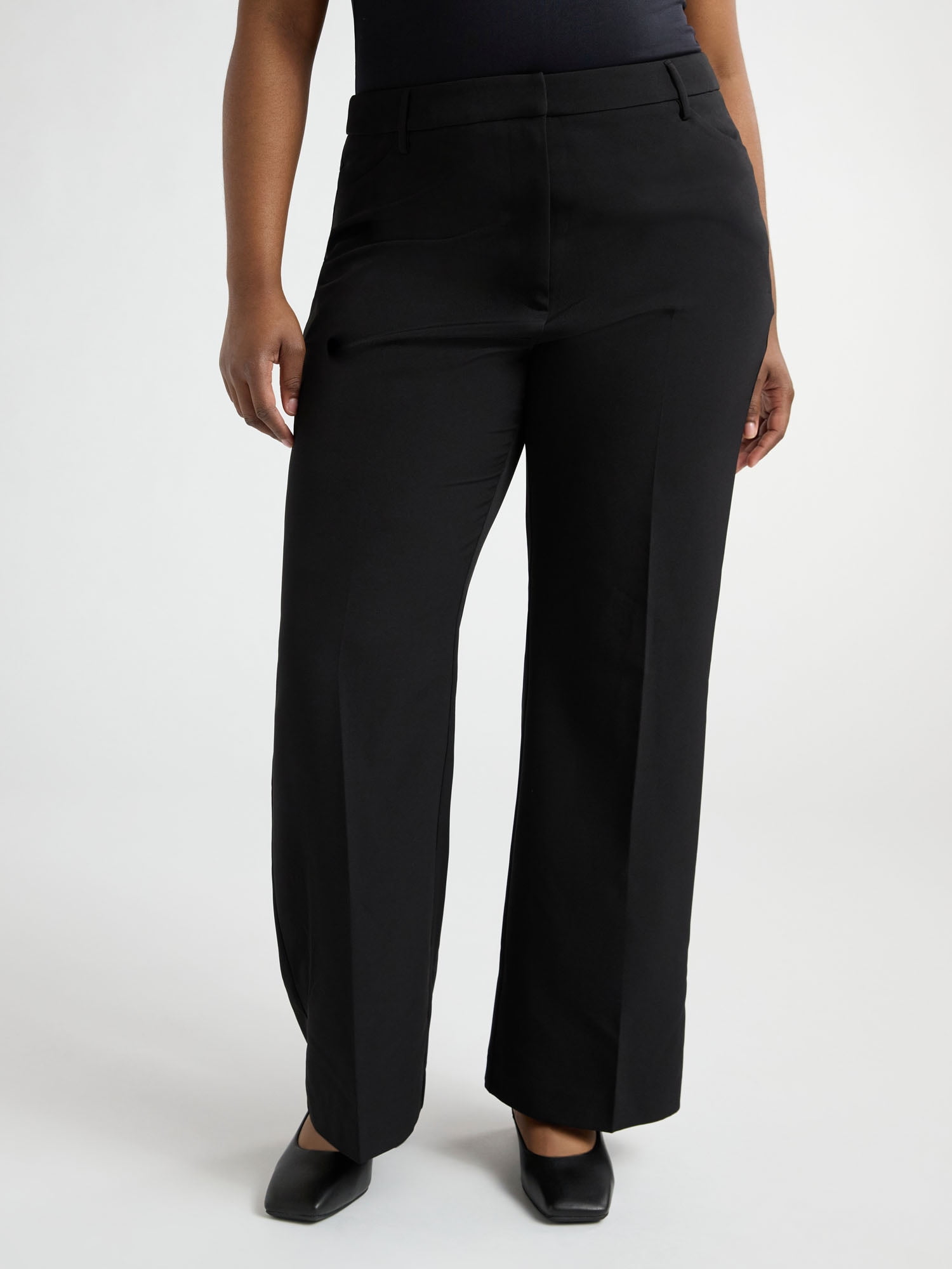 Scoop Women's and Women’s Plus Ultimate Crepe High Rise Bootcut Suit ...