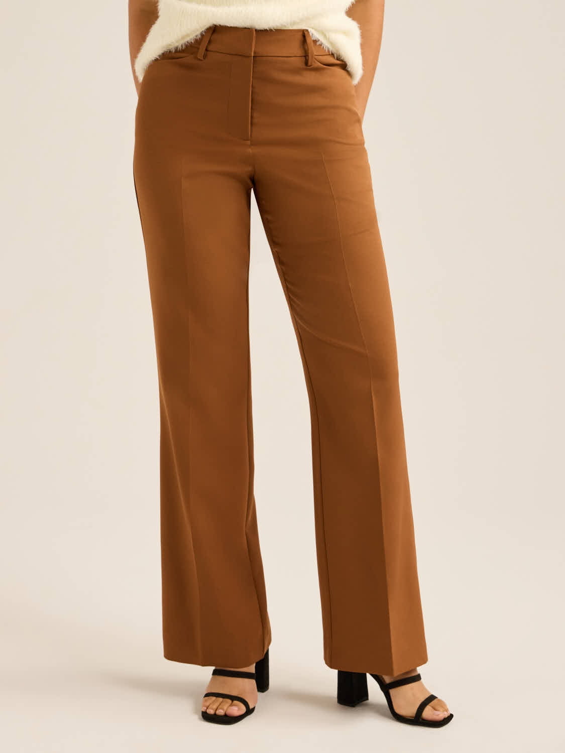 Scoop Women's and Women’s Plus Crepe High Rise Bootcut Suit Pants ...