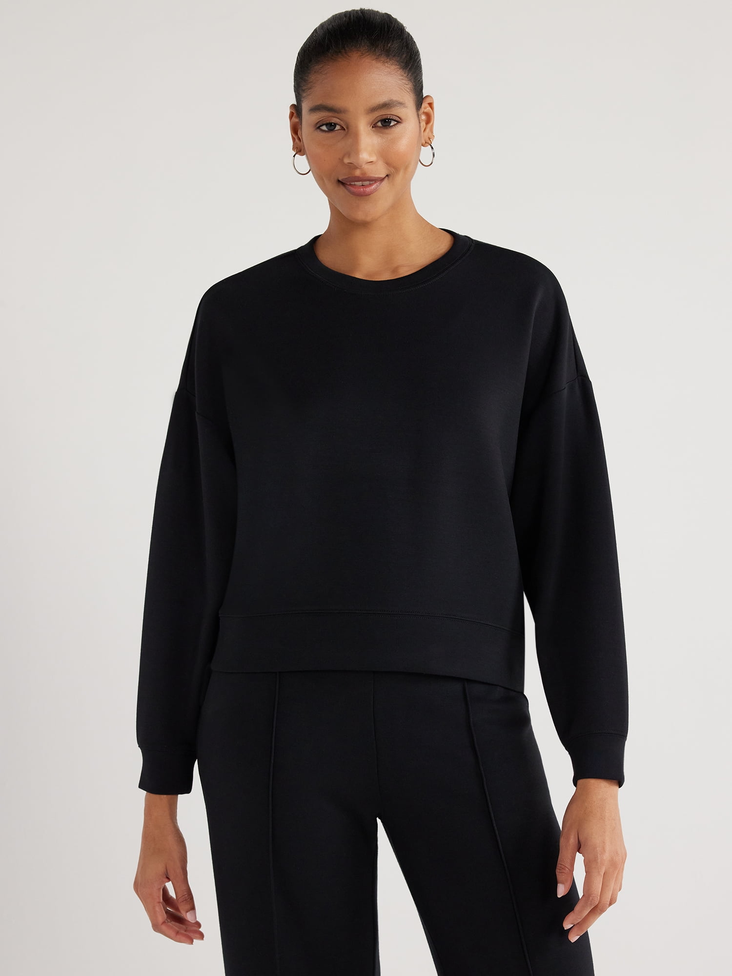 Scoop Women's and Women's Plus Ultimate Scubaknit Cropped Sweatshirt ...