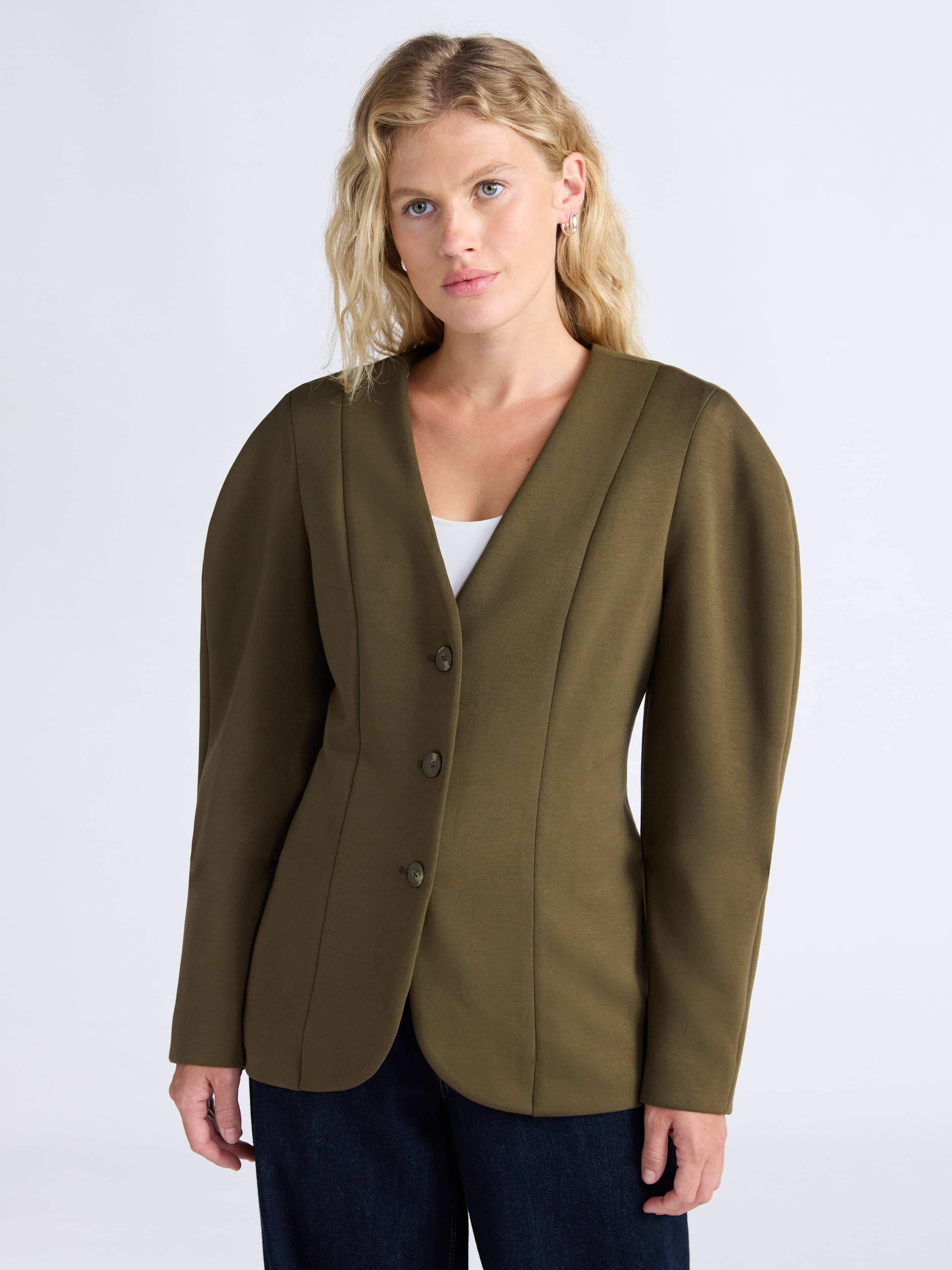 Scoop Women’s Scubaknit Barrel Sleeve Blazer, Midweight, Sizes XS-XXL ...