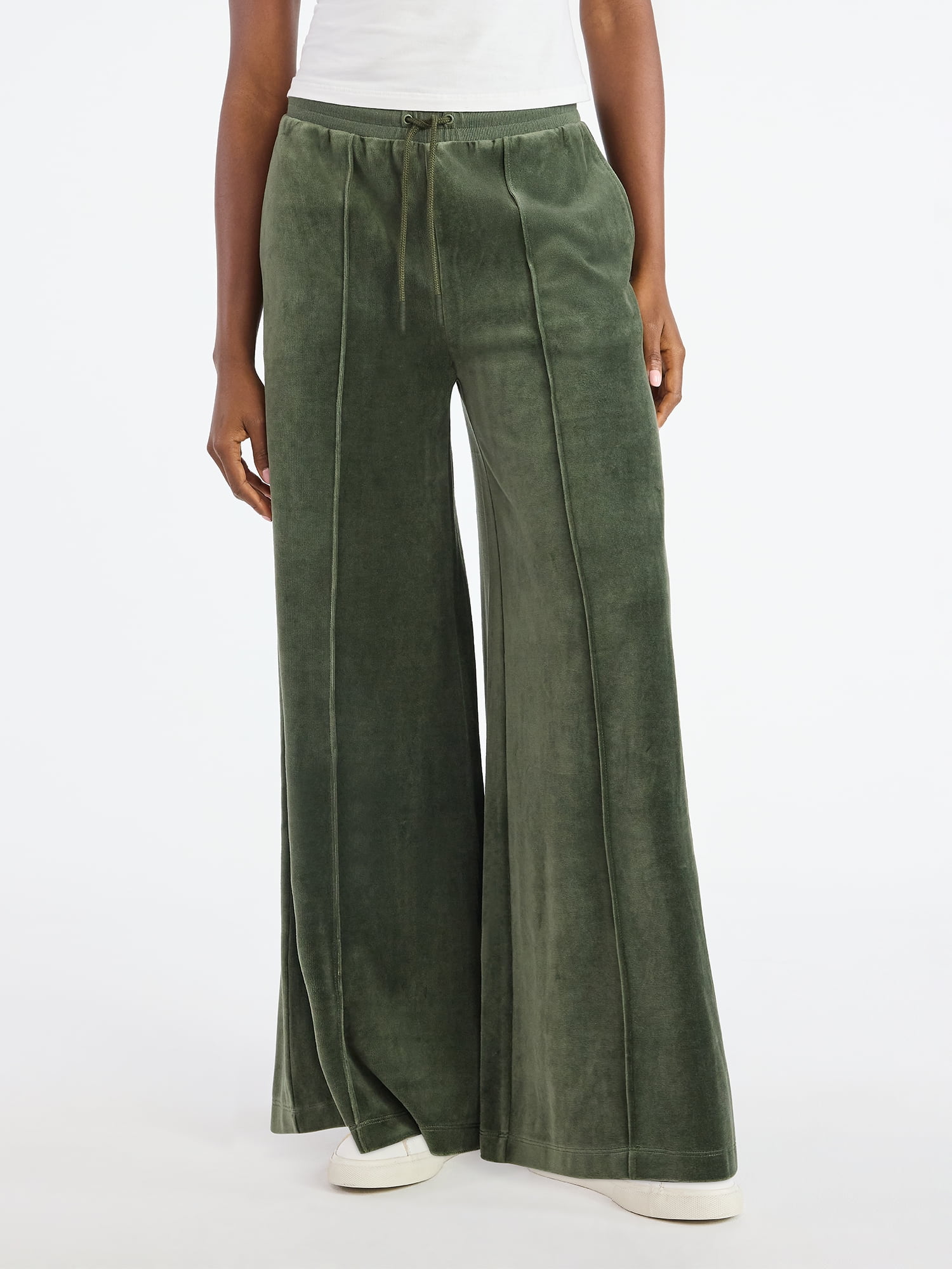 Scoop Women’s Velour Wide Leg Pants, Sizes XS-XXL - Walmart.com