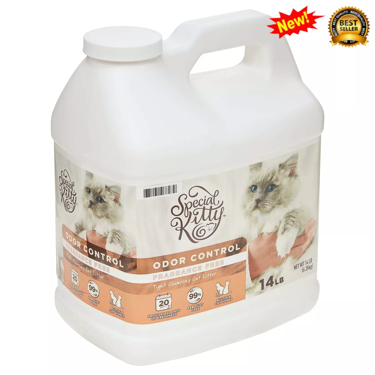 Scoopable Tight Clumping Cat Litter Fragrance Free 14 Lb. Recyclable ...