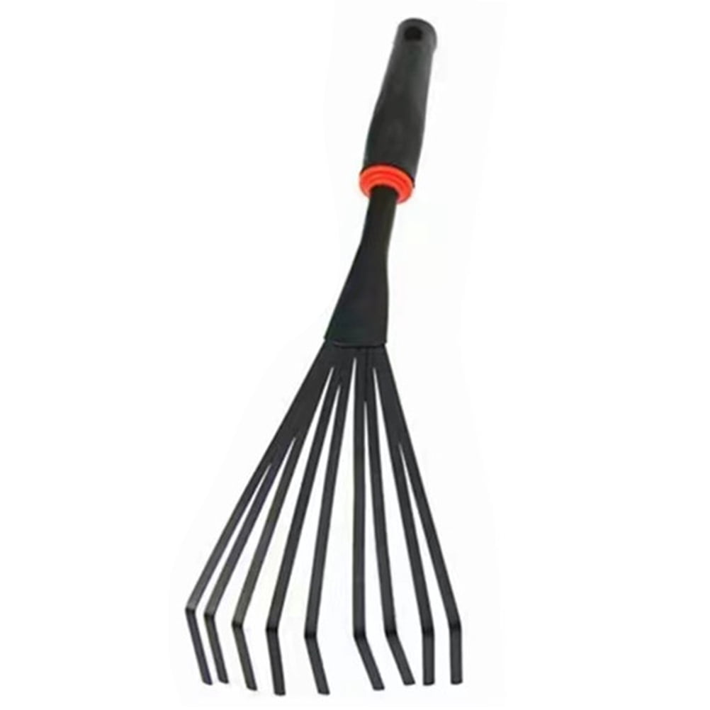 Gardening Leaf Rake (leather Cover Grass Rake) Black Plastic Handle ...