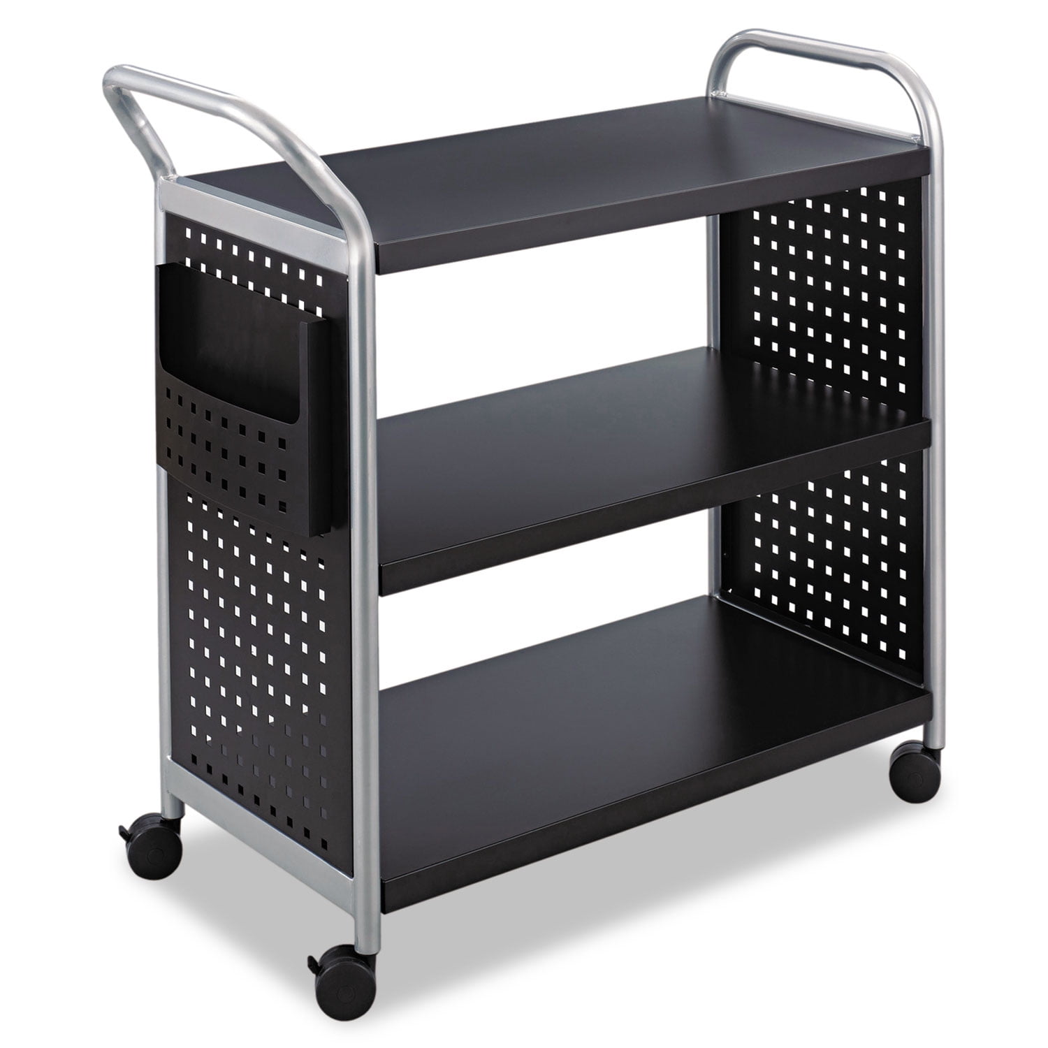 Safco Scoot 3 Shelf Utility Transport Cart in Black - Walmart.com