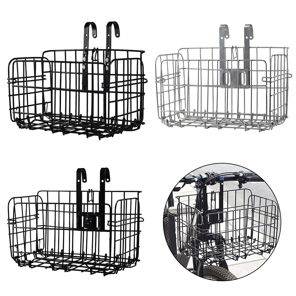 Scooter Ebike Metal Mesh Bike Folding Basket Front Handlebar Shopping ...