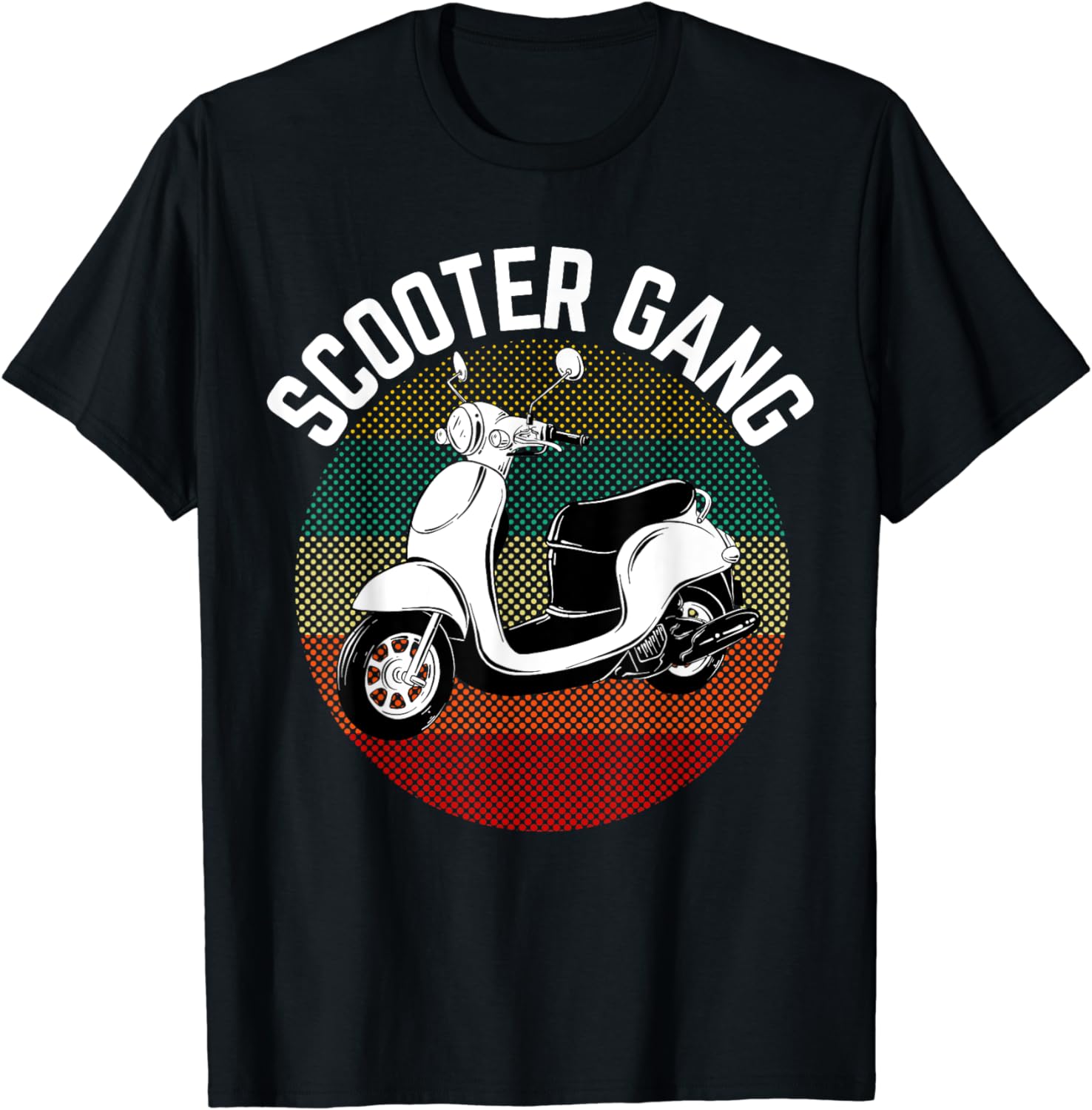 Scooter Gang Retro Vintage Moped Motorcycle Gear 2 Wheeler T-Shirt ...
