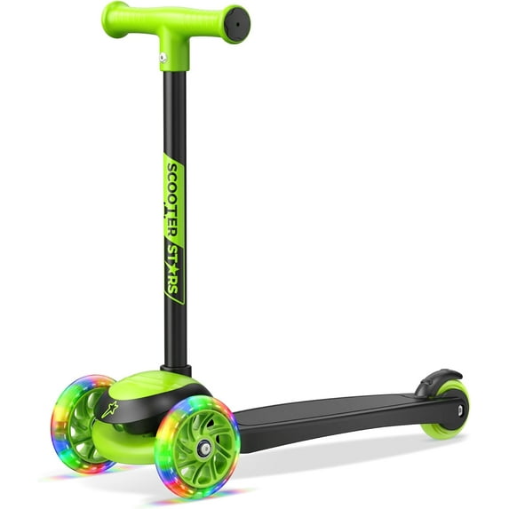 Scooter Stars 3-Wheel Kids Scooter with Light-Up LED Front Wheels, Wide ...