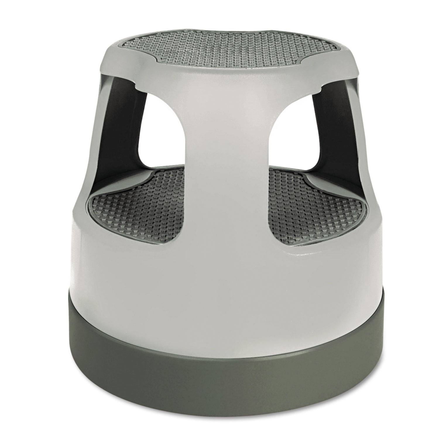 Scooter Stool, Round, 2-Step, Step and Lock Wheels, 300 lb Capacity, 15 ...