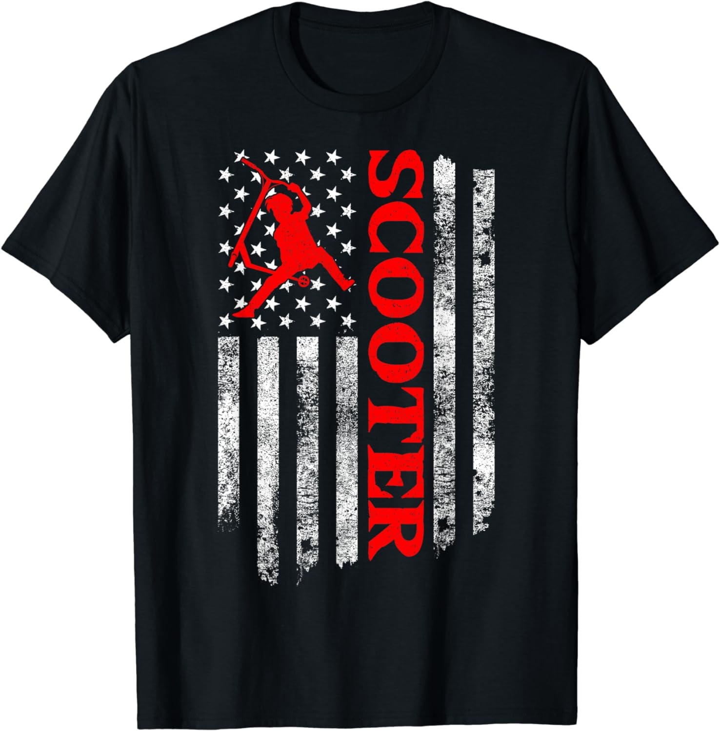 Scooter Stunt US Flag Retro Style Scooter Gifts T-Shirt - Walmart.com