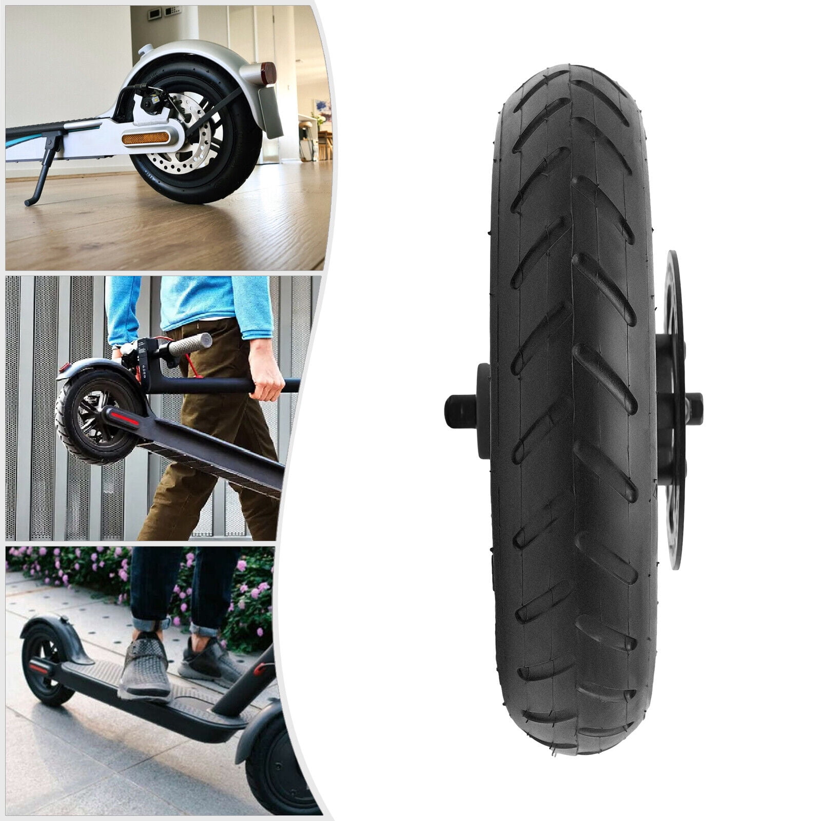 Scooter Wheels 10 inch Solid Rubber Tire Rear Wheel Tyre Electric ...