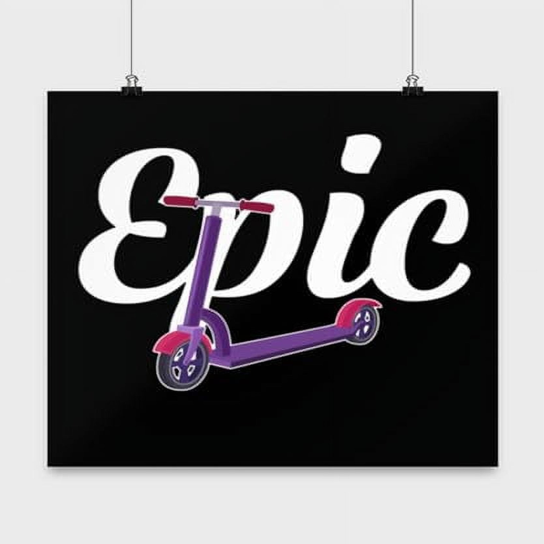 Scooters Poster, Epic Sports, Hobby Wall Art Gift, Black 13x13in Poster ...