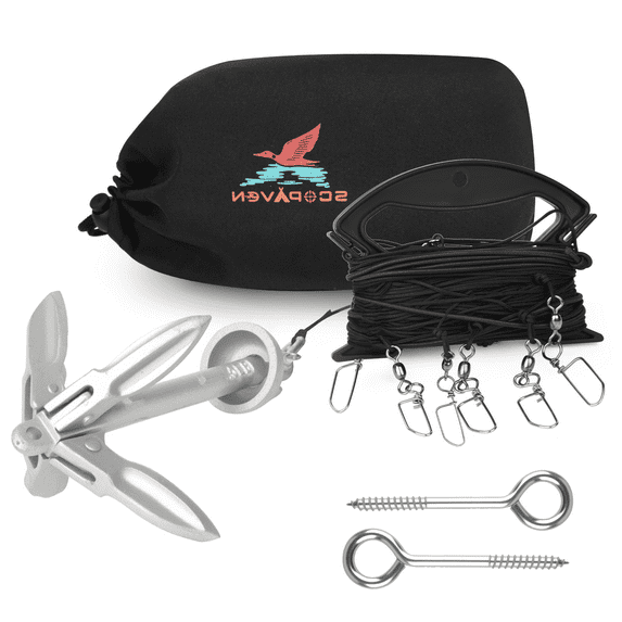 Scopaven Duck Decoy Jerk Rig – 118ft Nylon Line, Pre-Tied Swivels for 6 ...