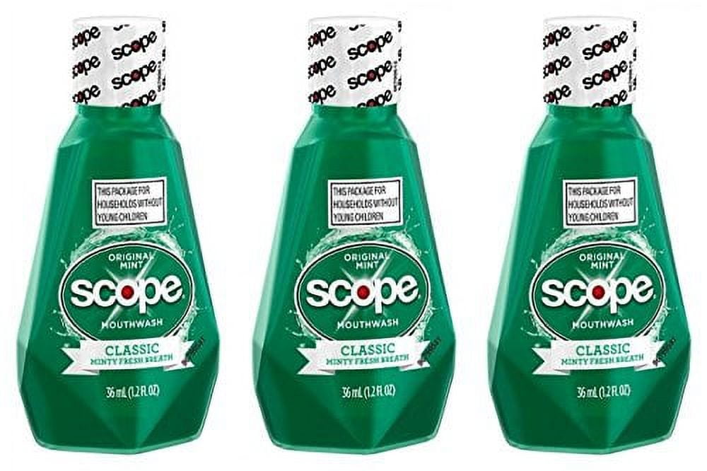 Scope Mouthwash, Original Mint, Clean, 1.2 Oz Travel Size, Pack of 3 ...