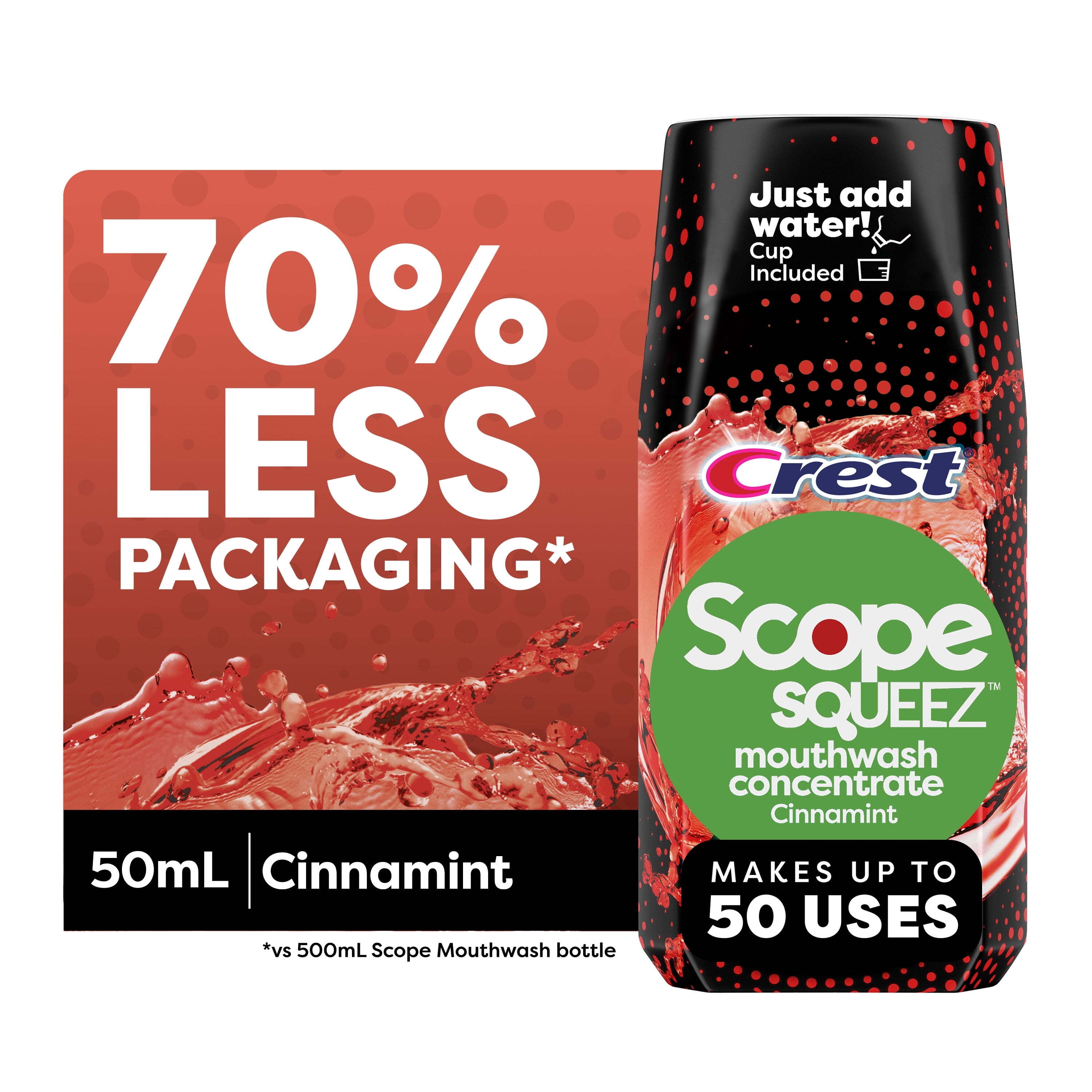 Scope Squeez Mouthwash Concentrate, Cinnamint, 50mL Bottle - Walmart.com