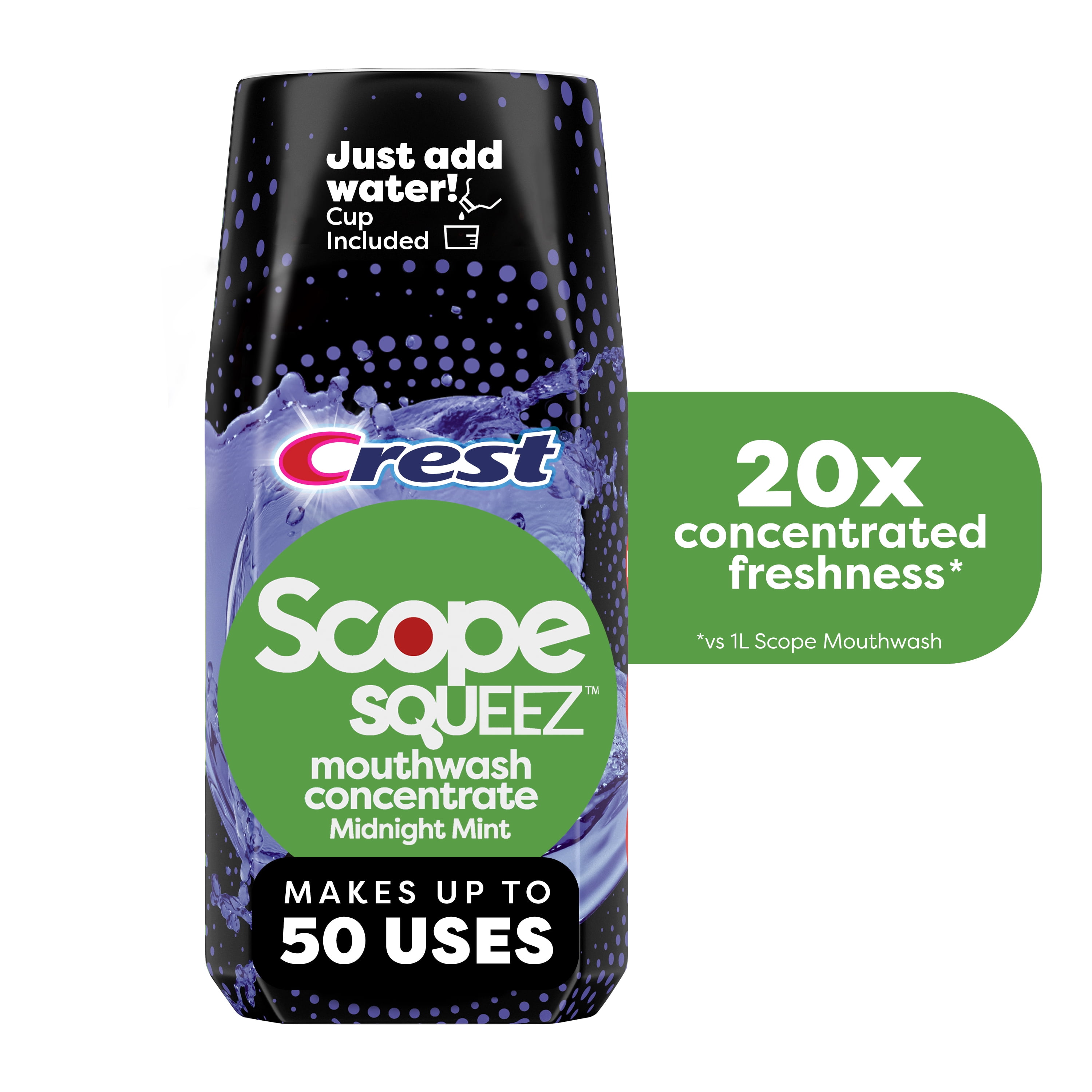 Scope Squeez Mouthwash Concentrate, Midnight Mint, 50mL Bottle ...