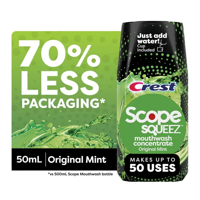 Scope Squeez Mouthwash Rinse Care, Original Mint Concentrate, 50mL ...