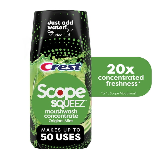 Scope Squeez Mouthwash Concentrate, Original Mint, 50mL Bottle ...